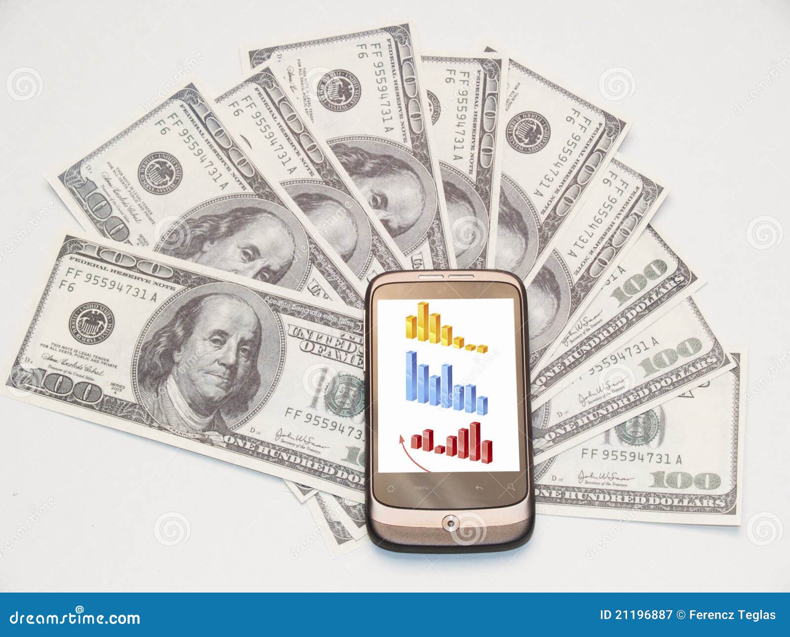 Money and cellphone stock image. Image of message, isolated - 21196887