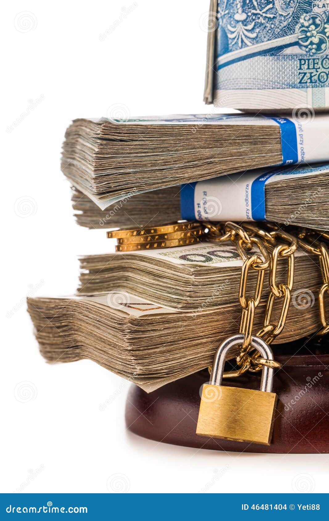 Money Chain and Lock Isolated on White Stock Photo - Image of rent ...