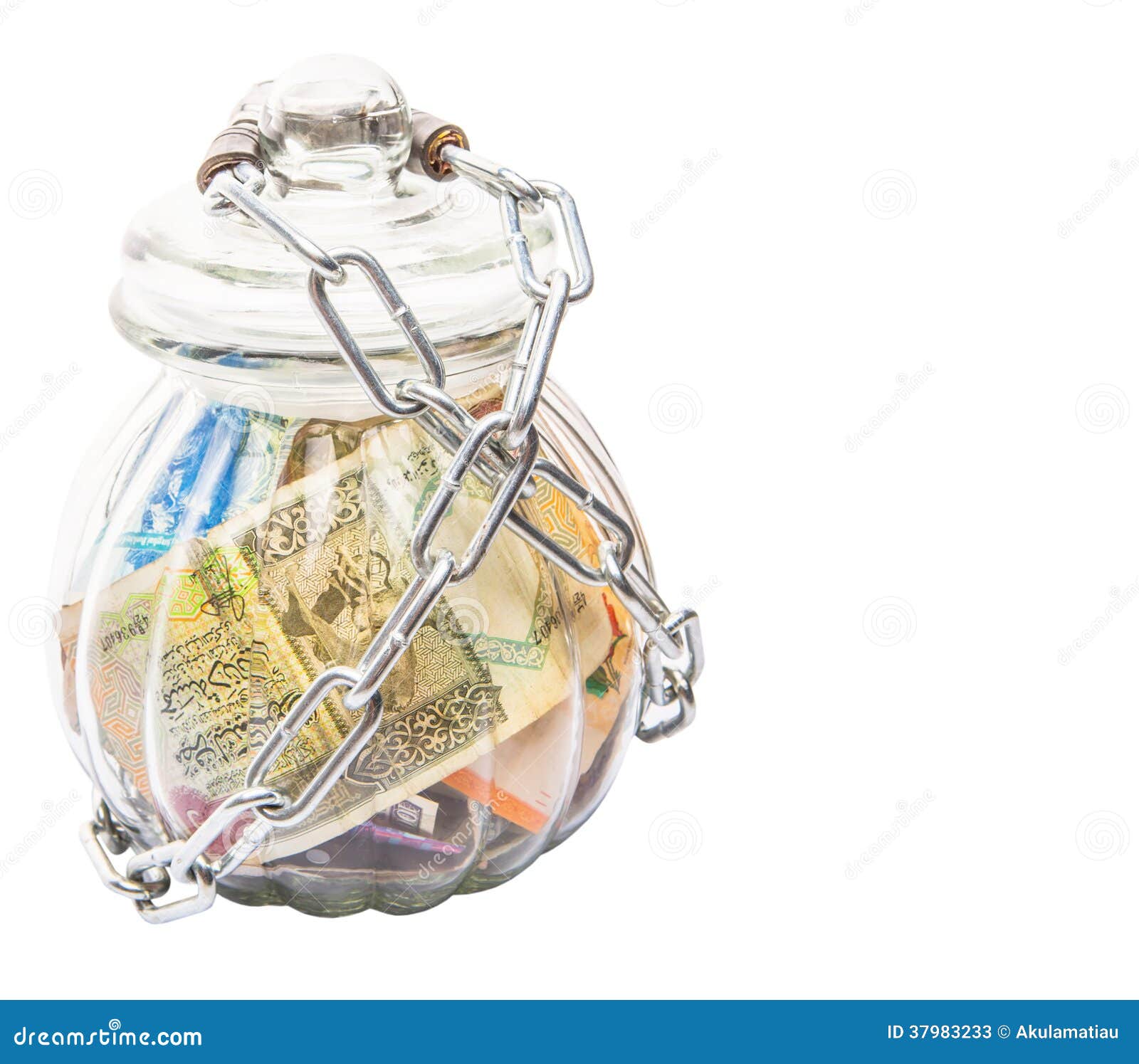 Money in a Chained Jar II stock image. Image of bill - 37983233