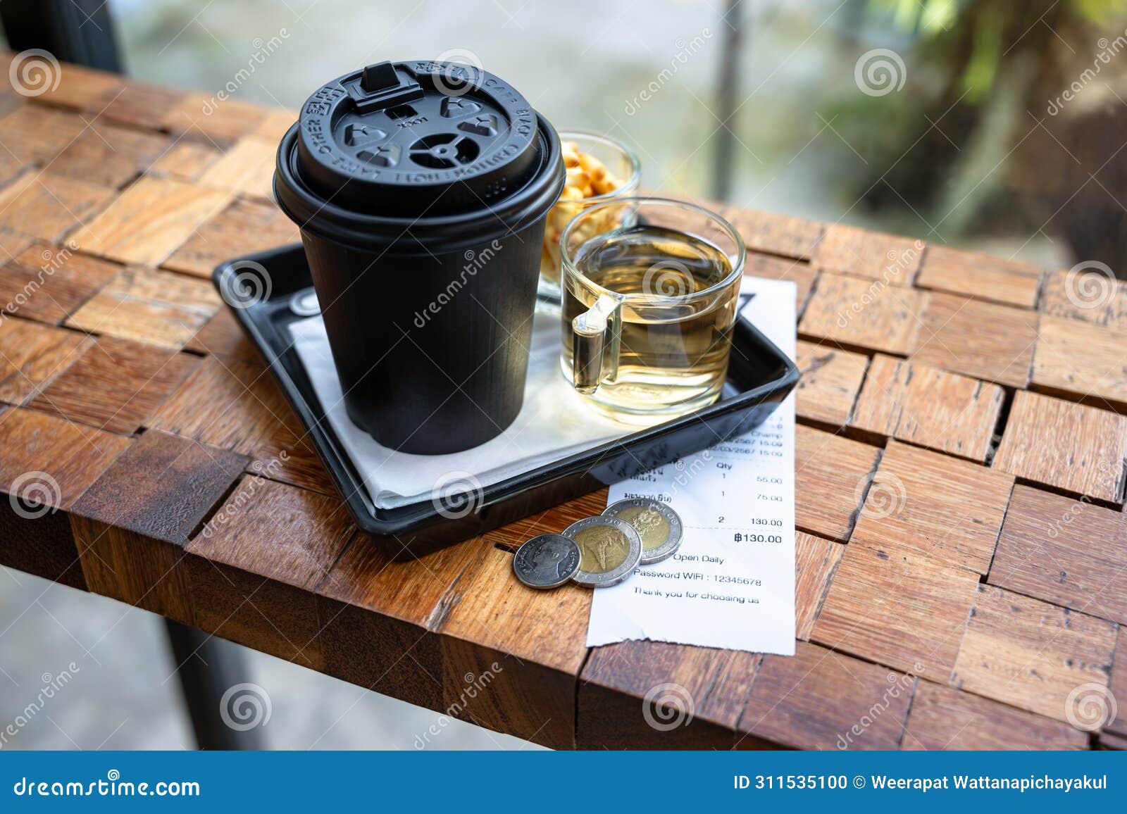 Money Changes and Slip for Coffee Stock Photo - Image of pricing ...