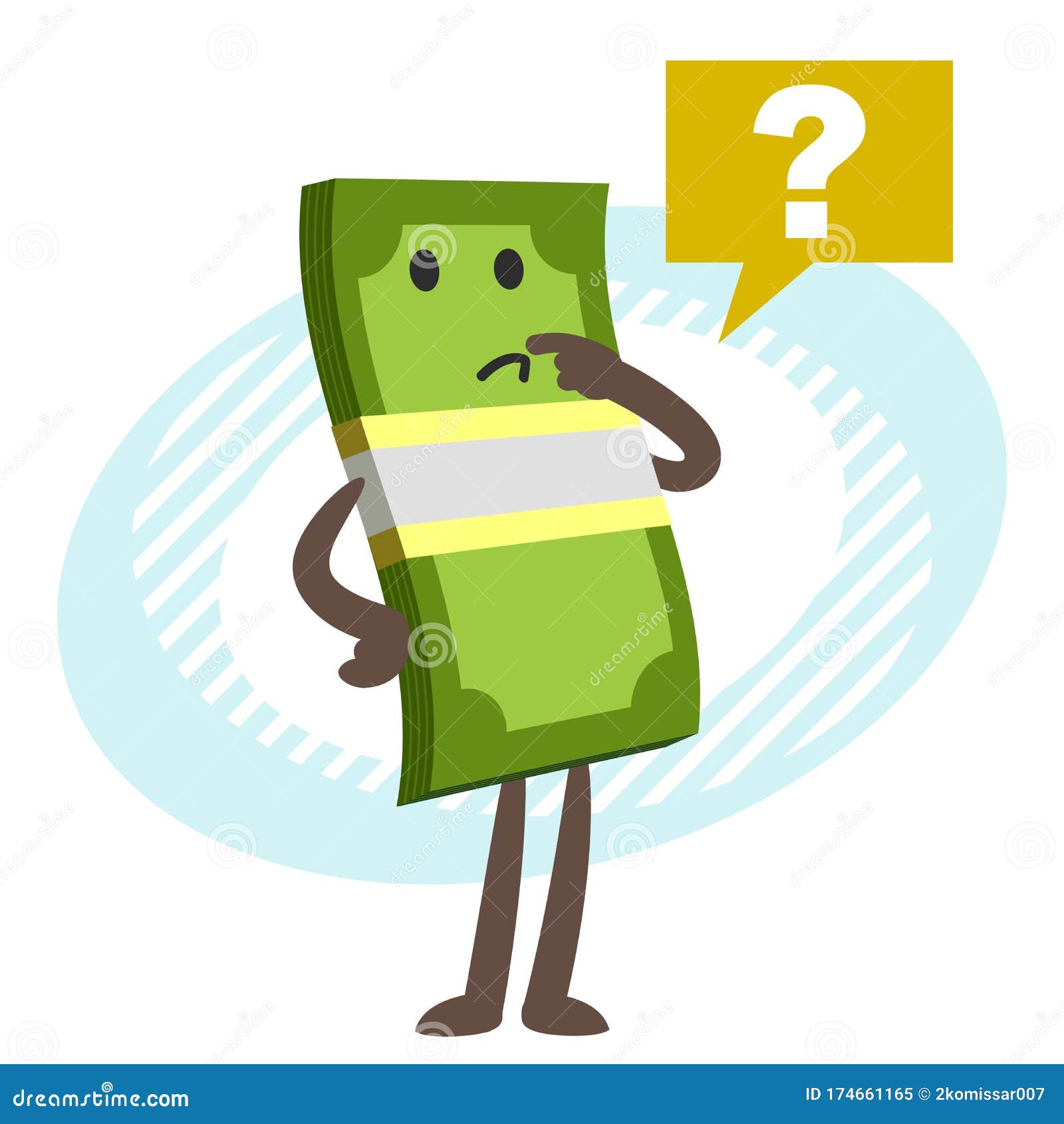 Money Character Posing with Question Mark Stock Vector - Illustration ...