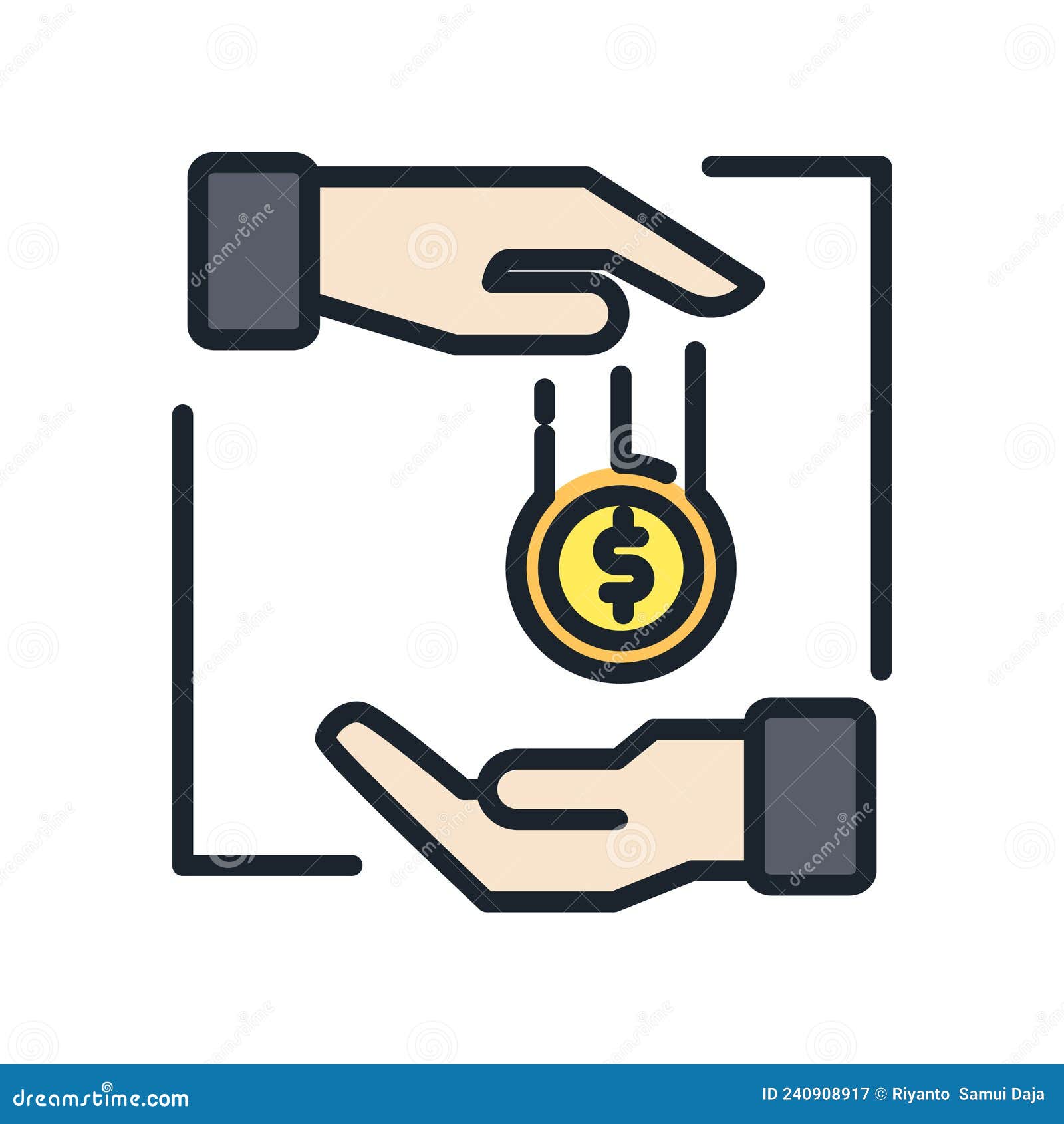 Money Charity Simple Icon Color Illustration Design Stock Vector ...