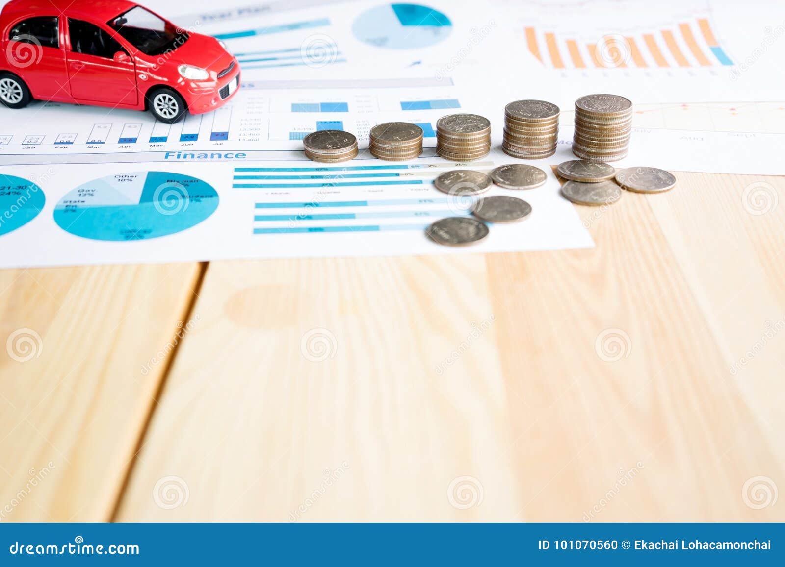 Money, chart and Red Car stock photo. Image of finance - 101070560