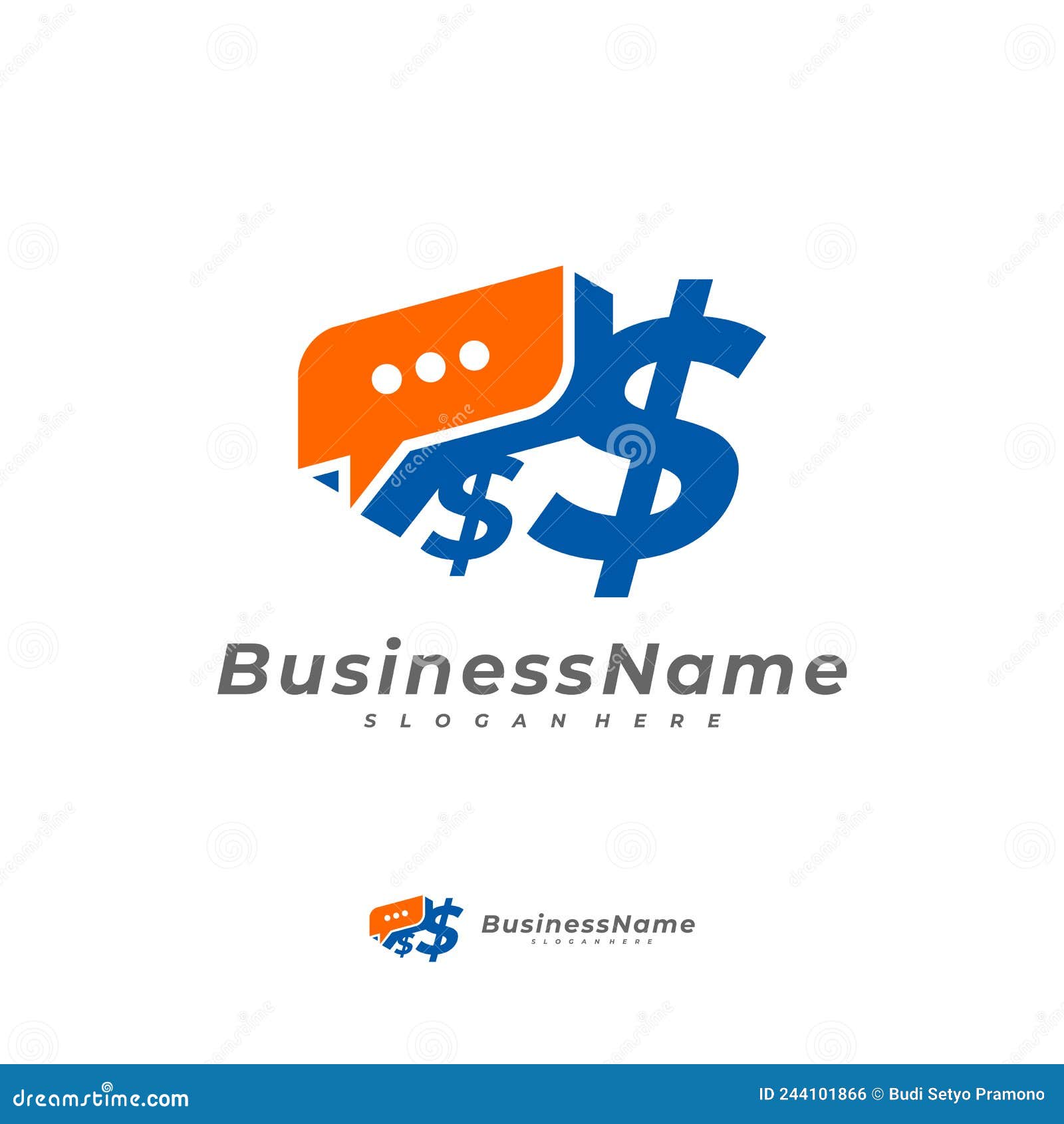 Money Chat Logo Vector Template, Creative Money Logo Design Concepts ...