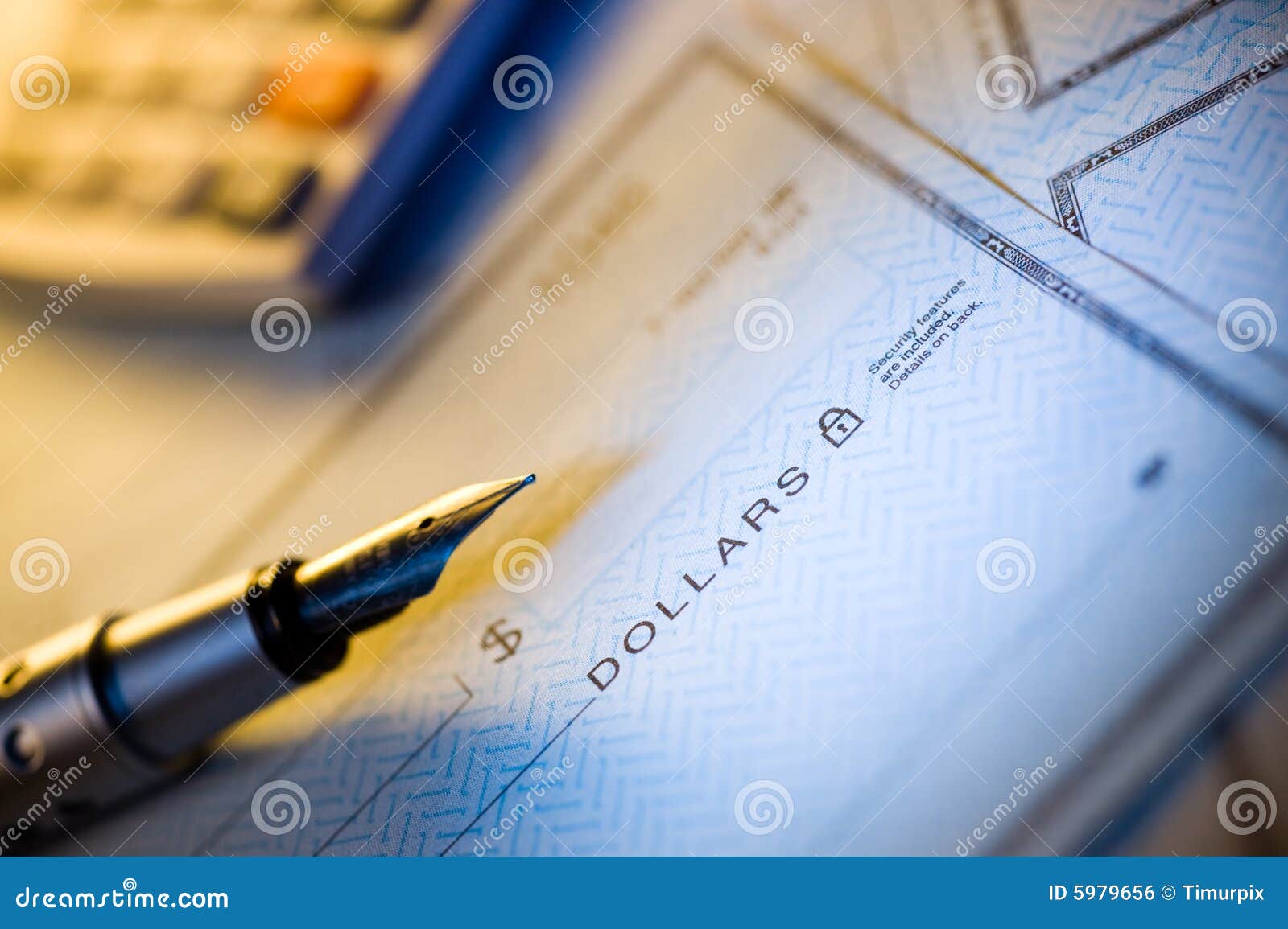 Money check and pen stock photo. Image of glasses, indulgence - 5979656