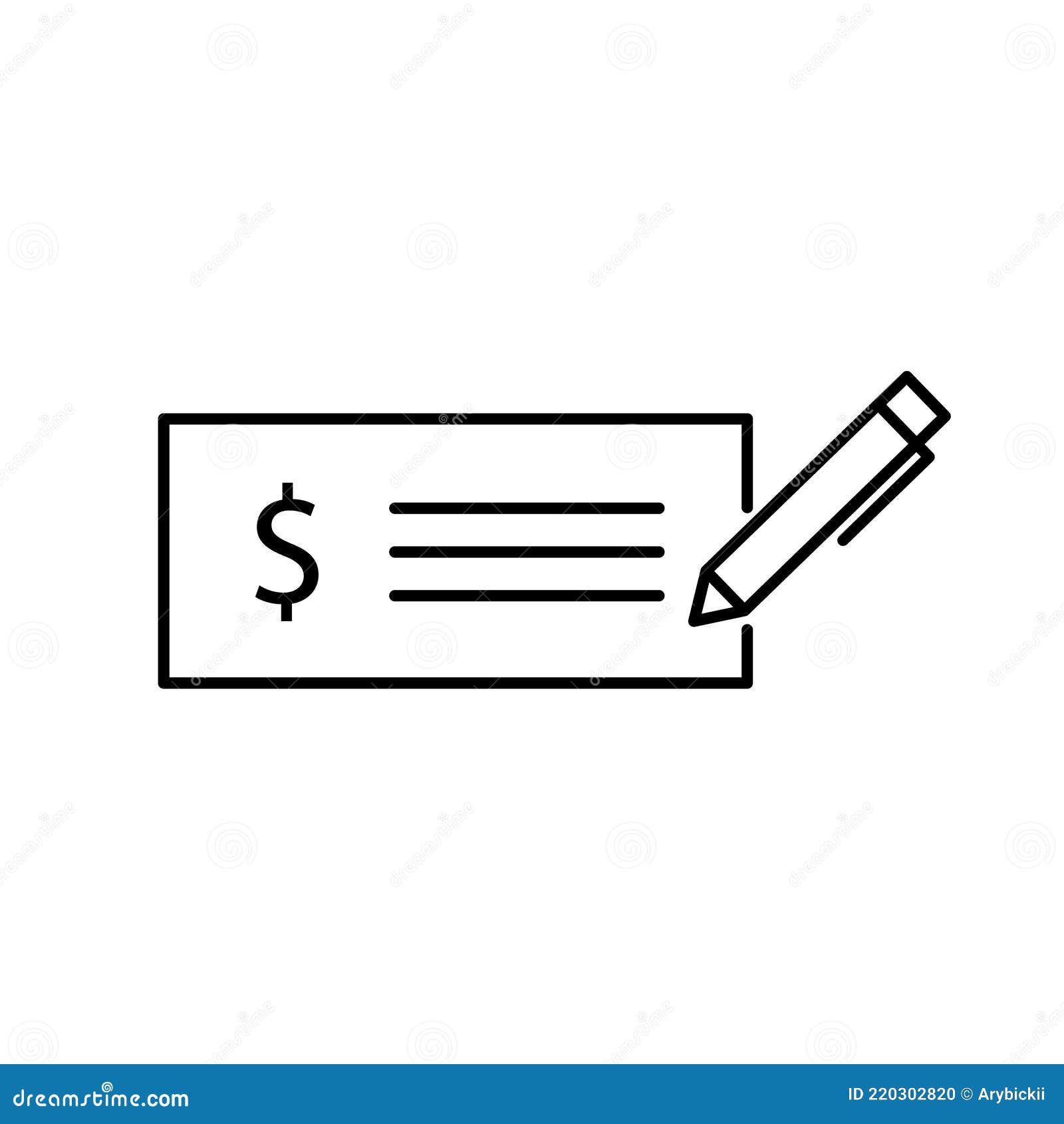Money check vector icon stock vector. Illustration of cheque - 220302820