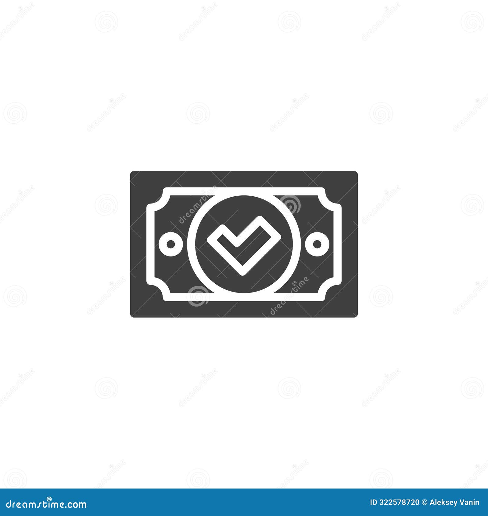 Money with a Checkmark Vector Icon Stock Illustration - Illustration of ...