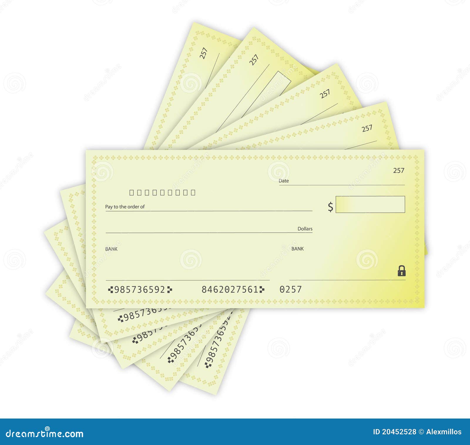 Money Checks Illustration Design Over a White Back Stock Illustration ...
