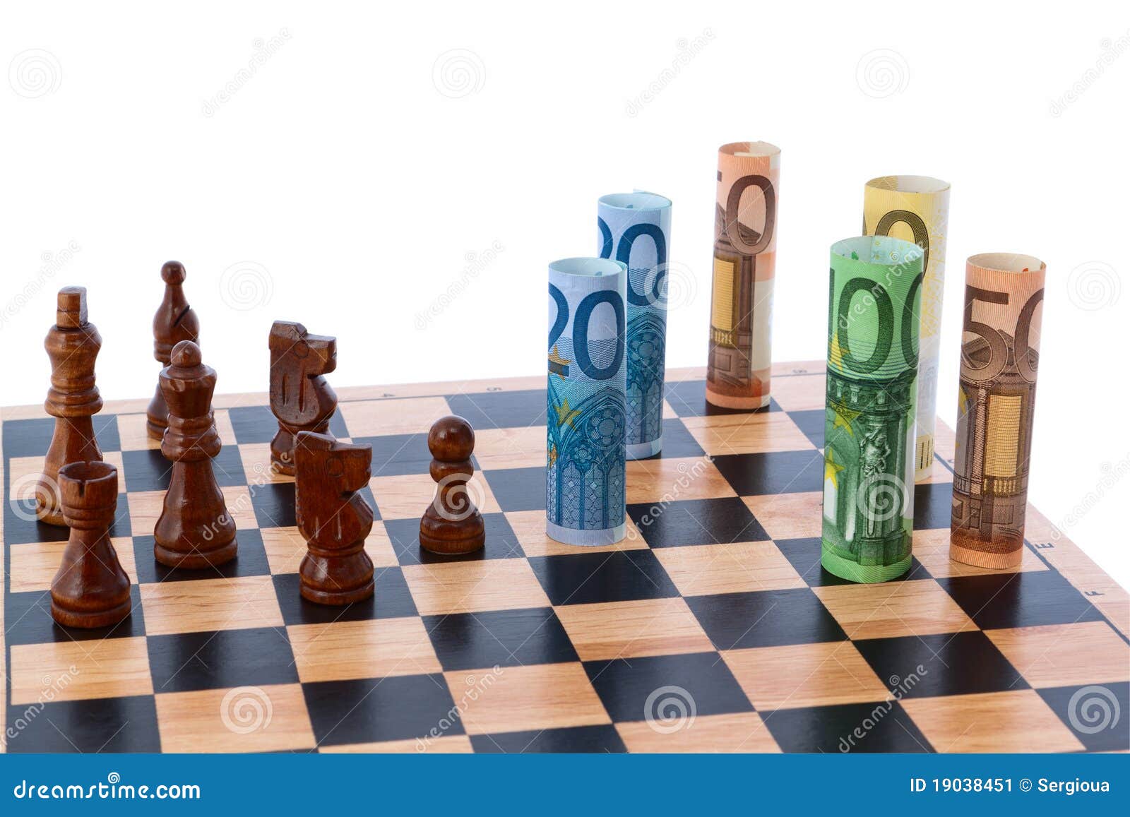 Money and chess board stock image. Image of pawn, money - 19038451