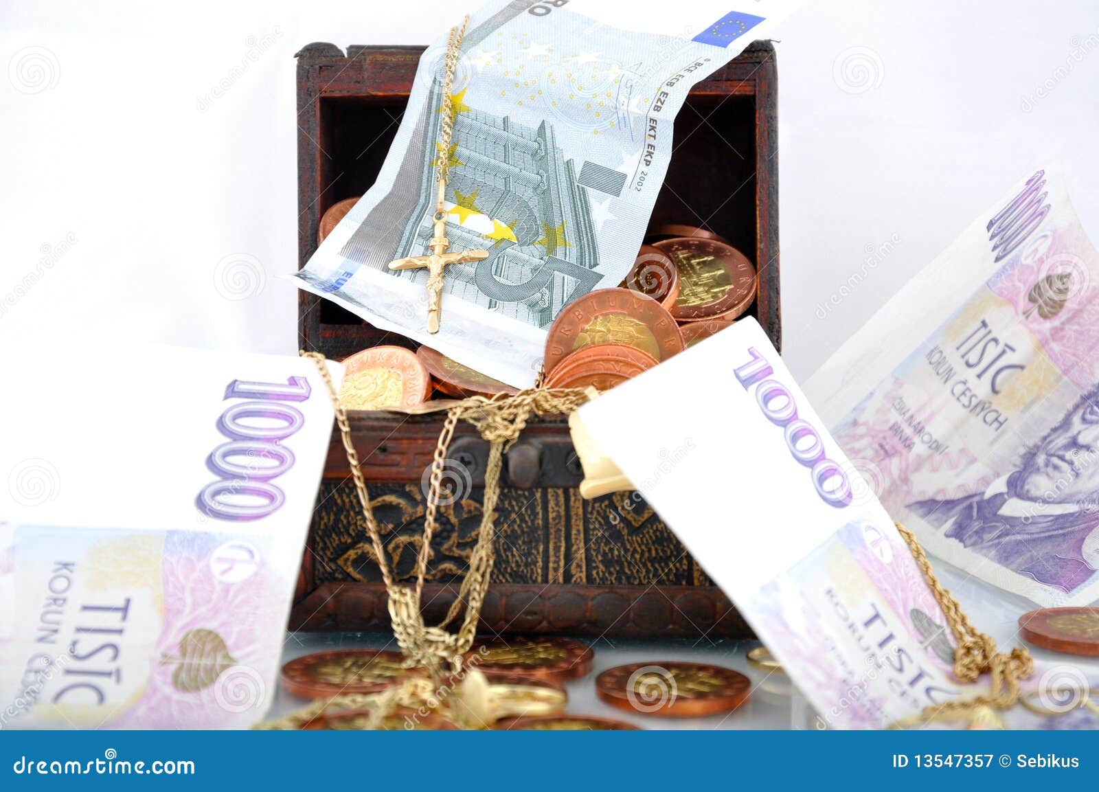 Money in a chest stock image. Image of money, banking - 13547357