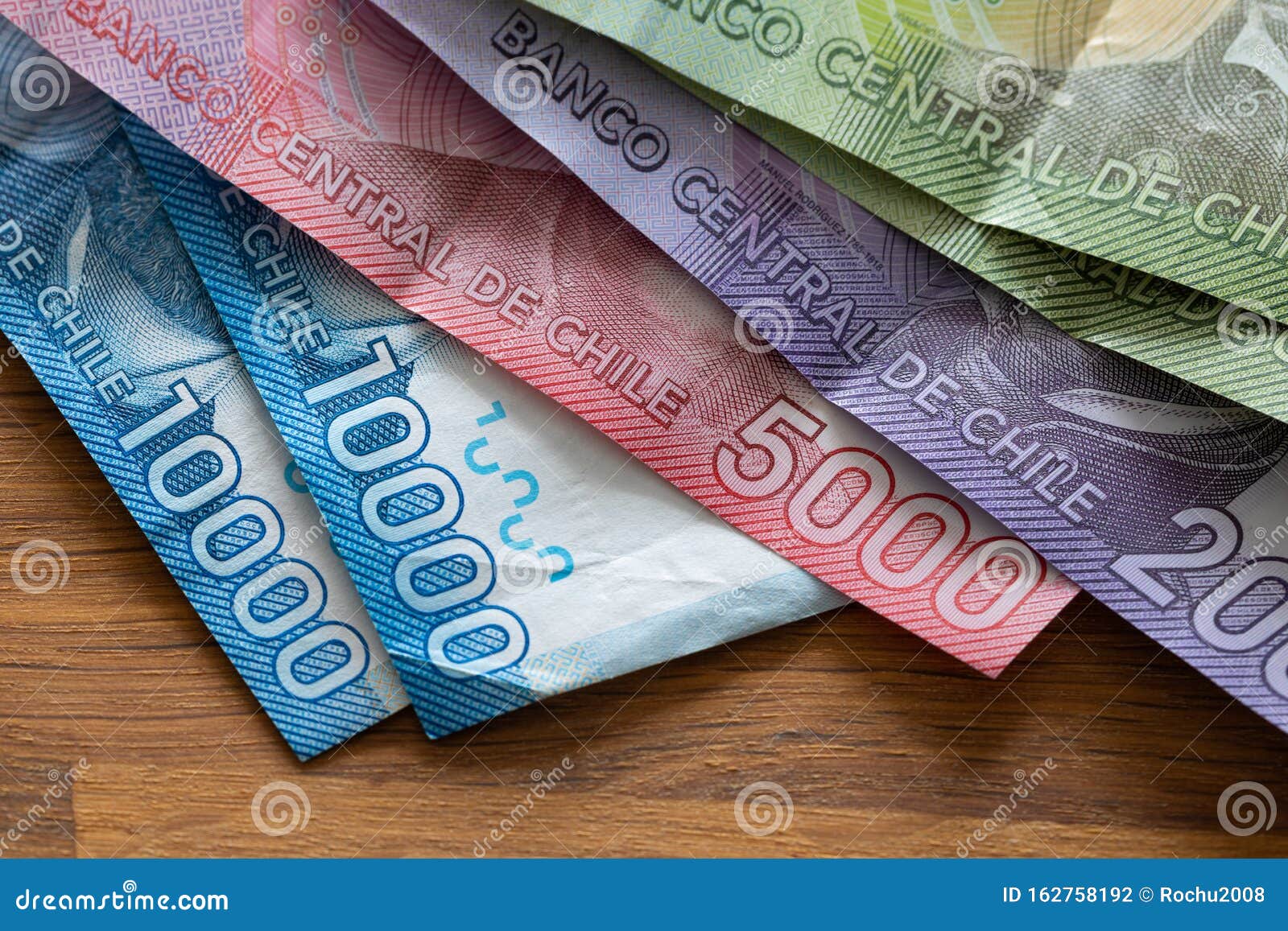 Money. Chilean Pesos, Banknotes of Various Denominations Stock Photo ...