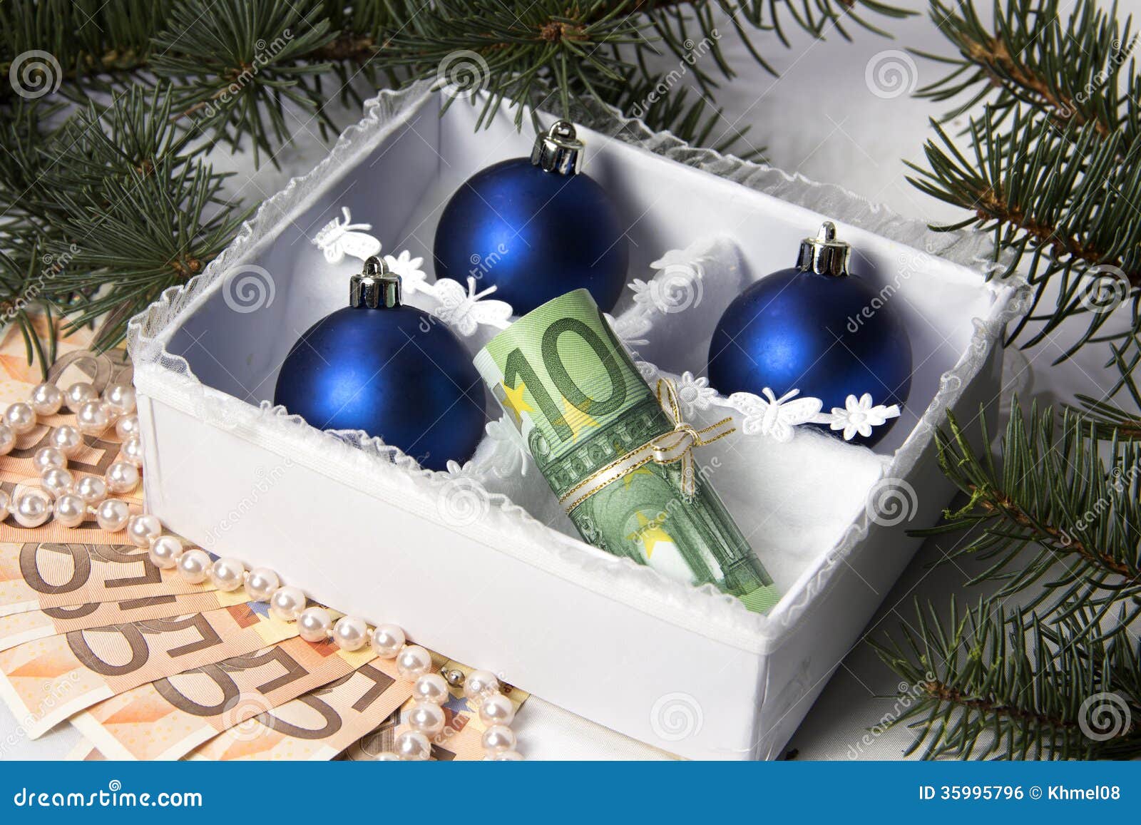 Money for Christmas stock photo. Image of december, tree - 35995796