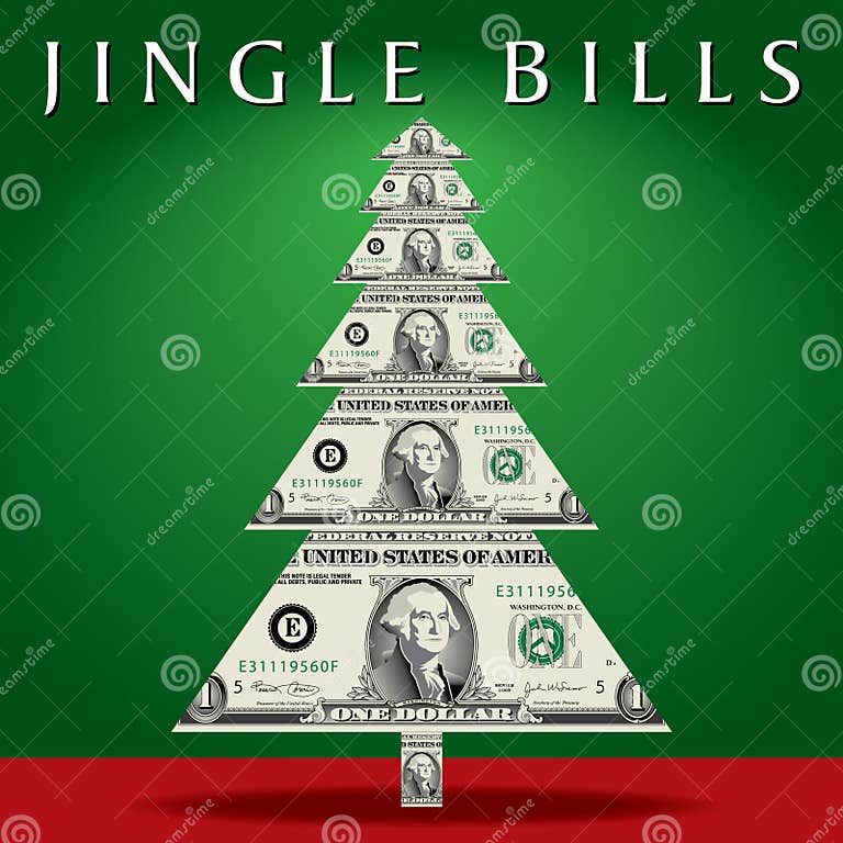 Money Christmas tree stock vector. Illustration of spending - 5058258