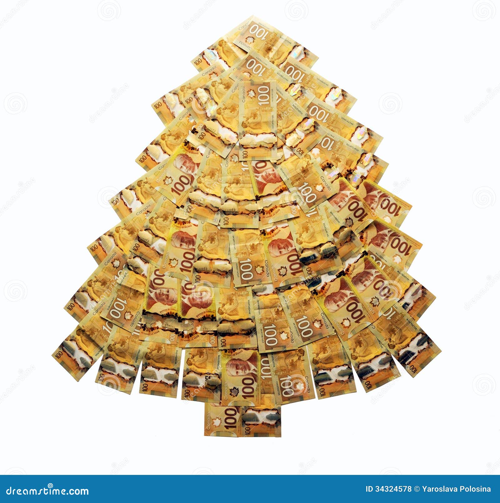 Money Christmas Tree stock photo. Image of bill, finance - 34324578