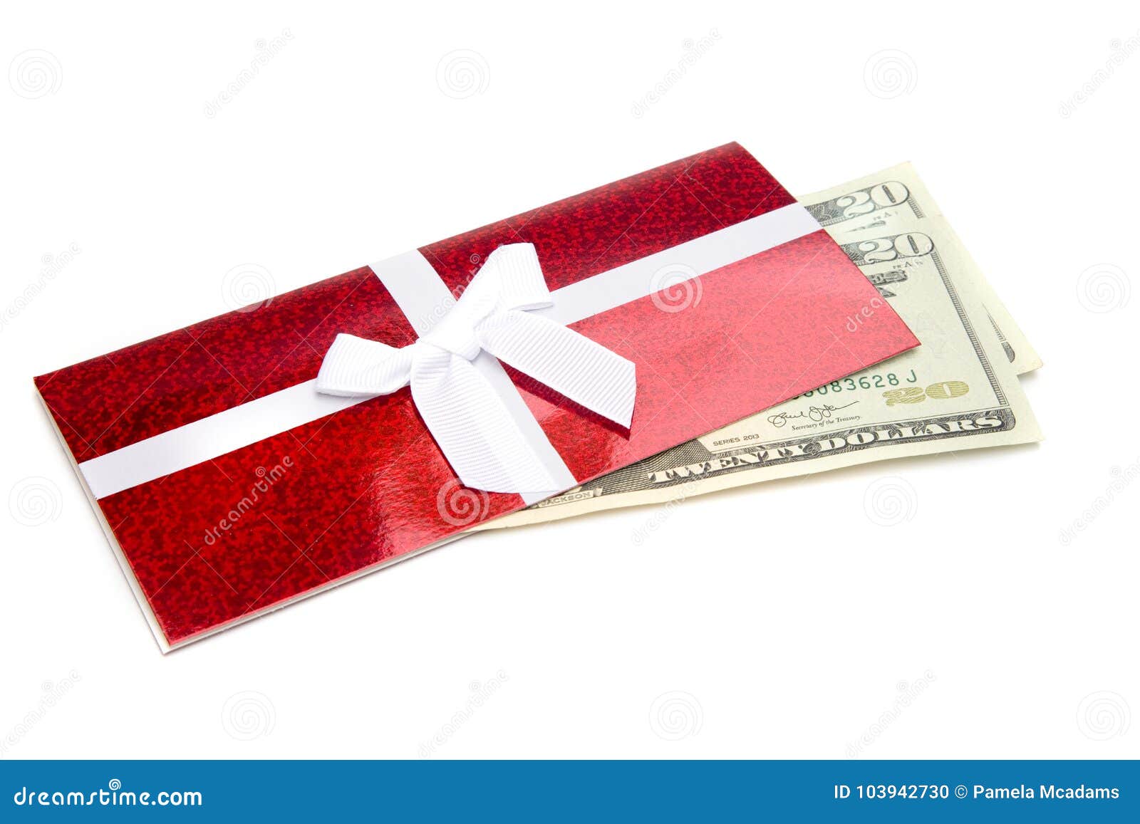 Money for Christmas on a White Background Stock Photo - Image of ...