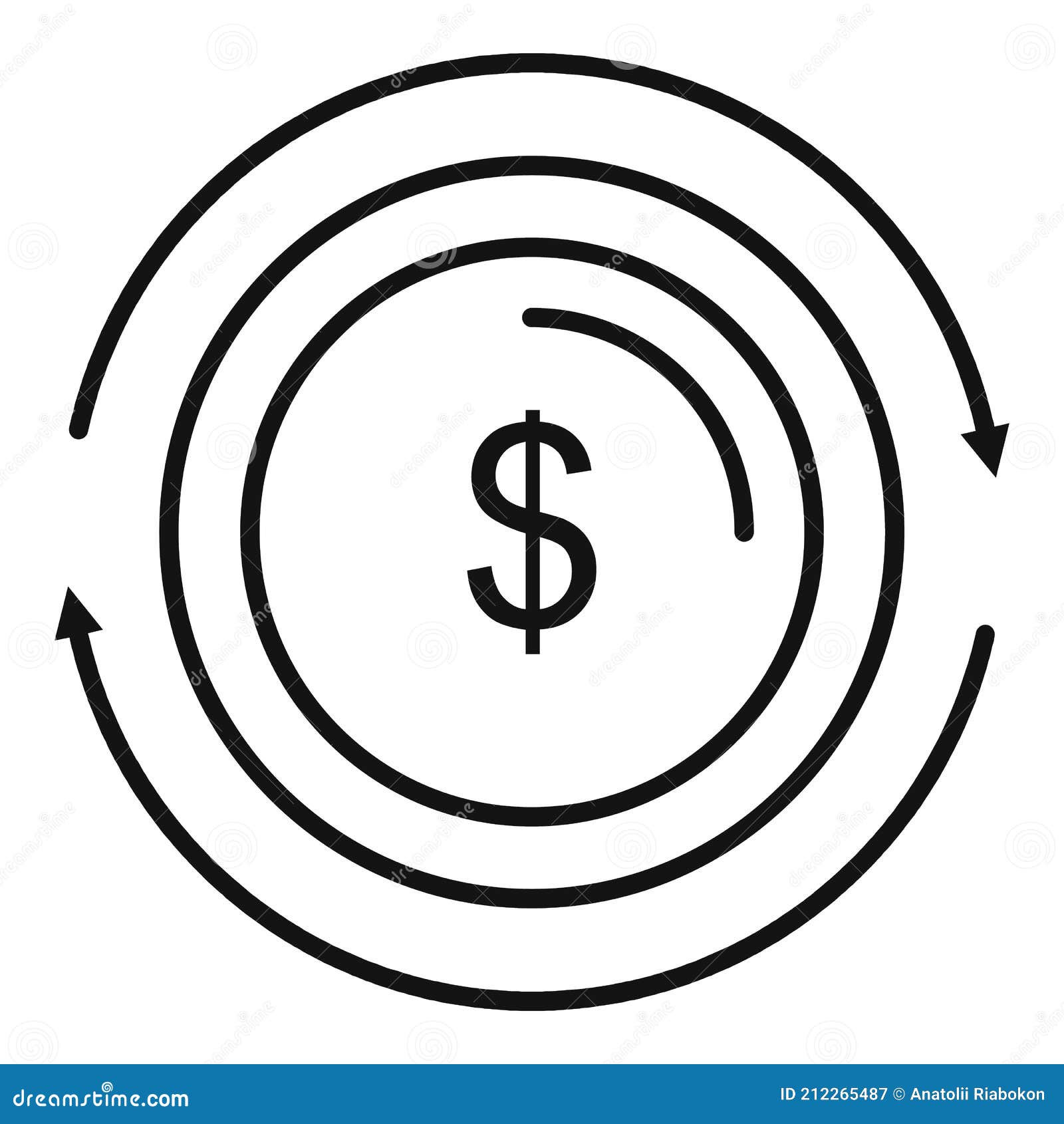 Money Circle Icon, Outline Style Stock Vector - Illustration of line ...