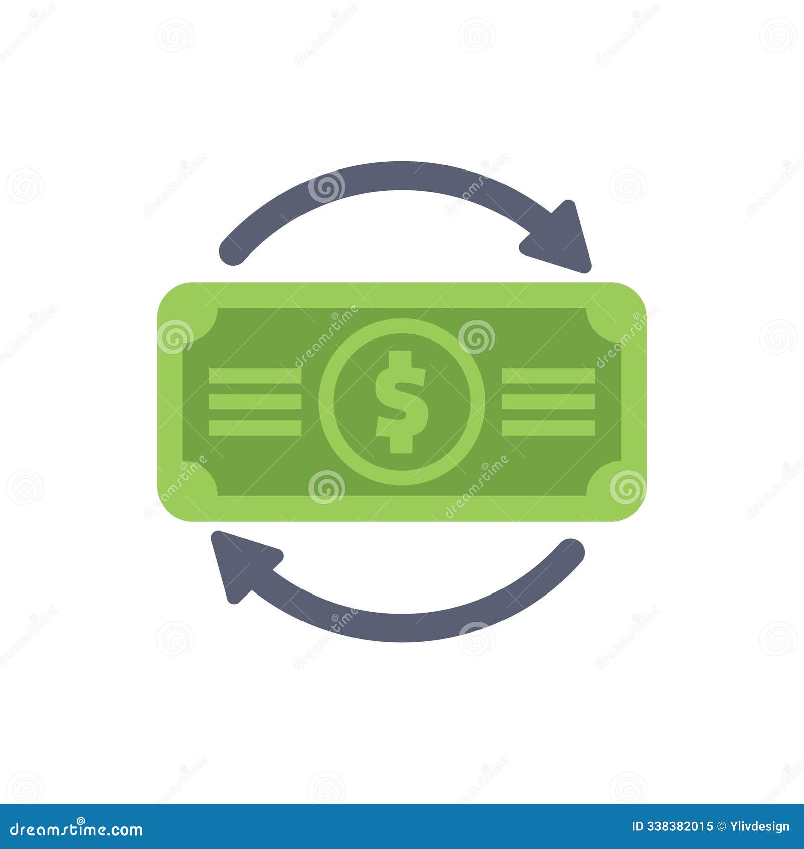 Money Circulation Concept With Dollar Bill Rotating Using Arrow Sign ...