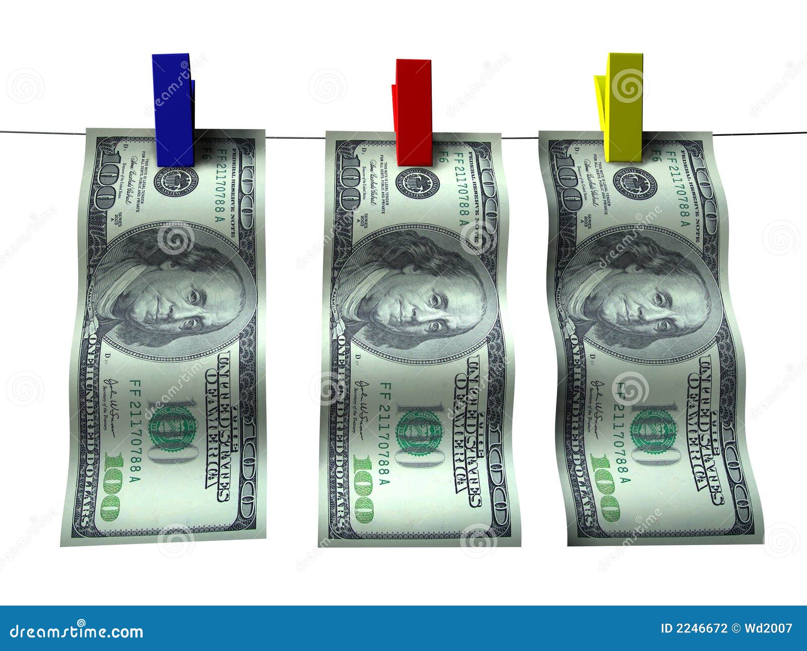 Money on clips stock illustration. Illustration of paper - 2246672