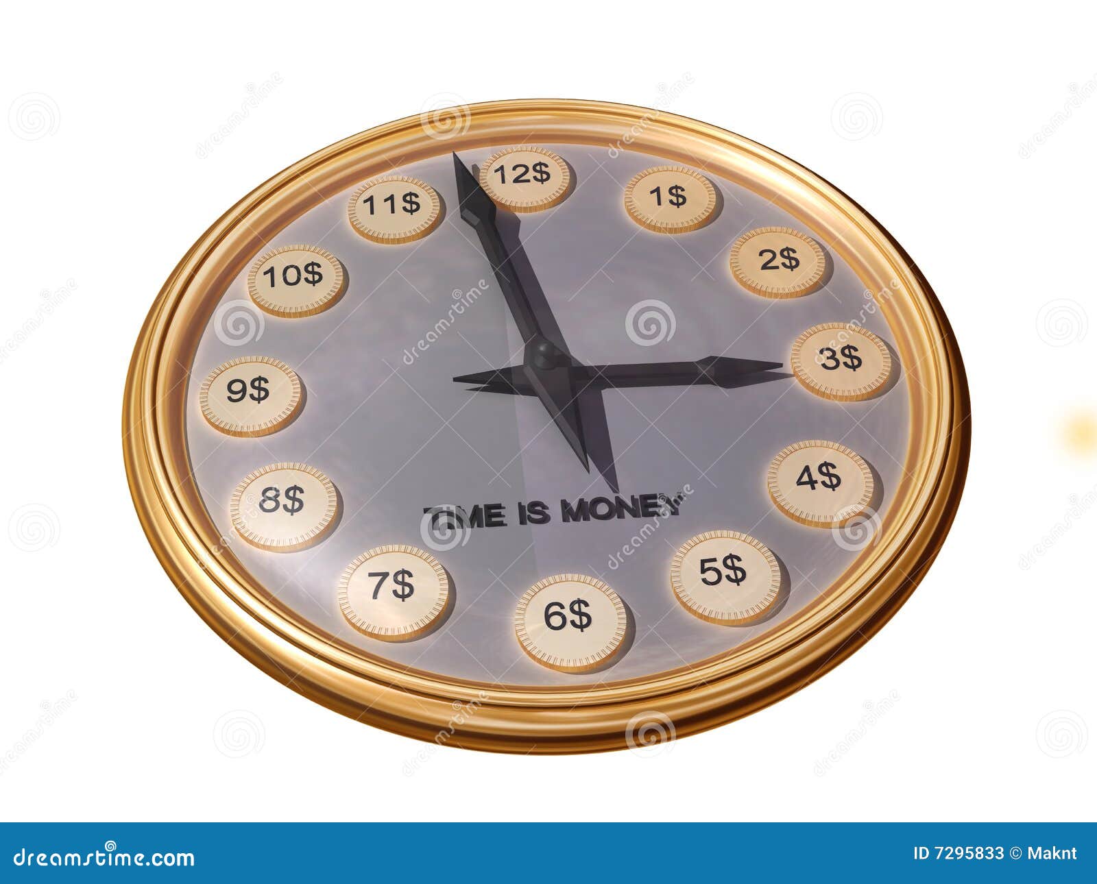 Money clock stock illustration. Illustration of clock - 7295833