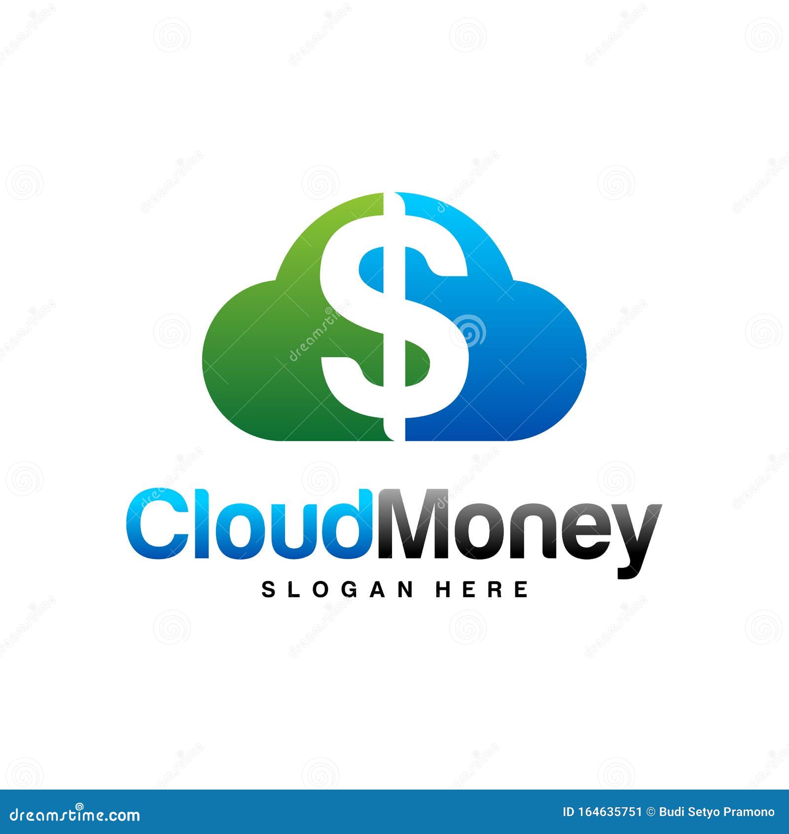 Money Cloud Logo Design Vector Concept. Cloud Money Logo Template. Icon ...