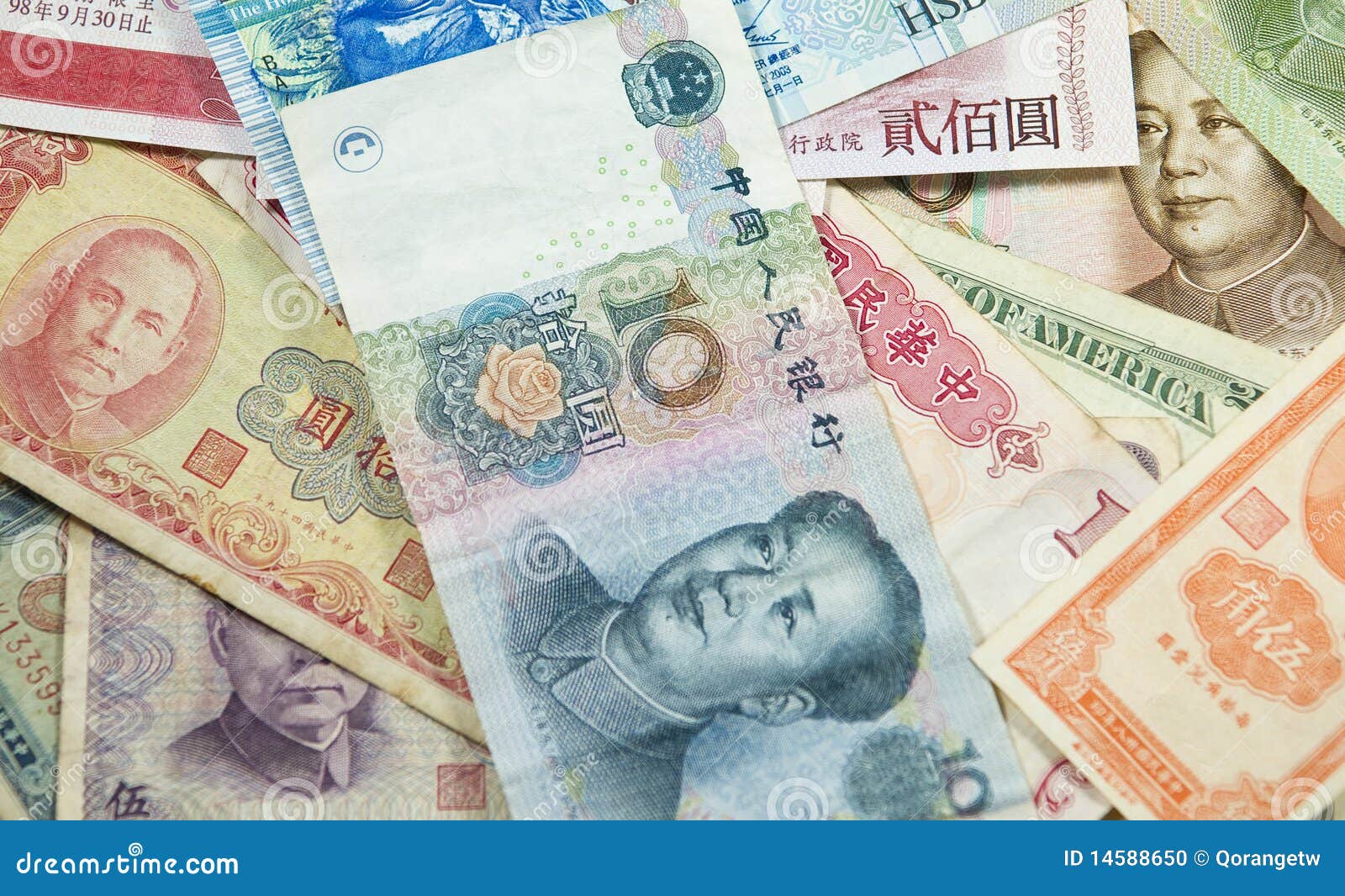 Money of Cnina and Taiwan stock photo. Image of china - 14588650