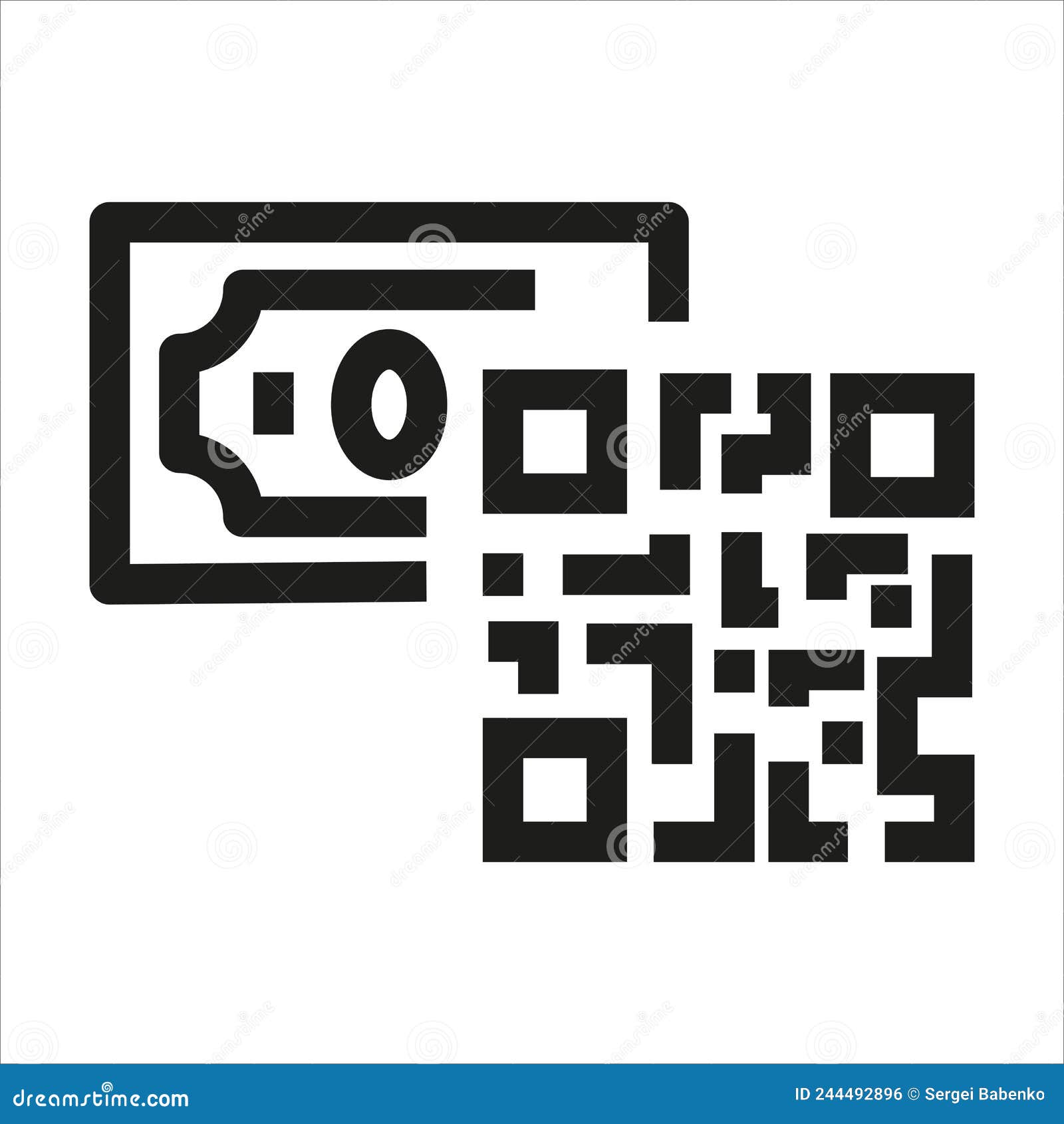Money and Code Icon in Outline Style on White Background. Stock Vector ...