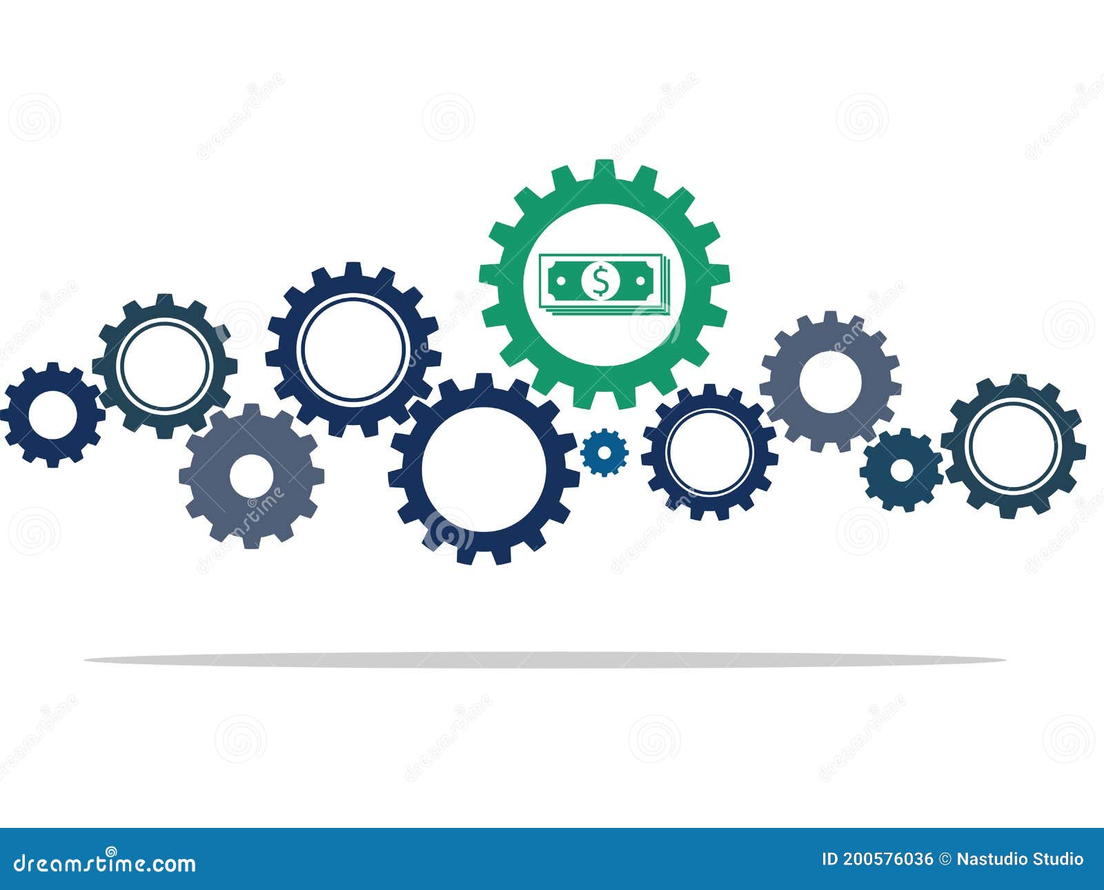 Money and Cog. the Concept of a Money Driven System Stock Vector ...
