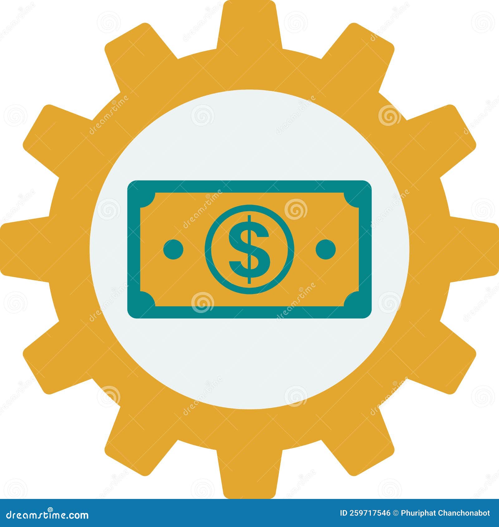 Money and Cogs Illustration in Minimal Style Stock Vector ...