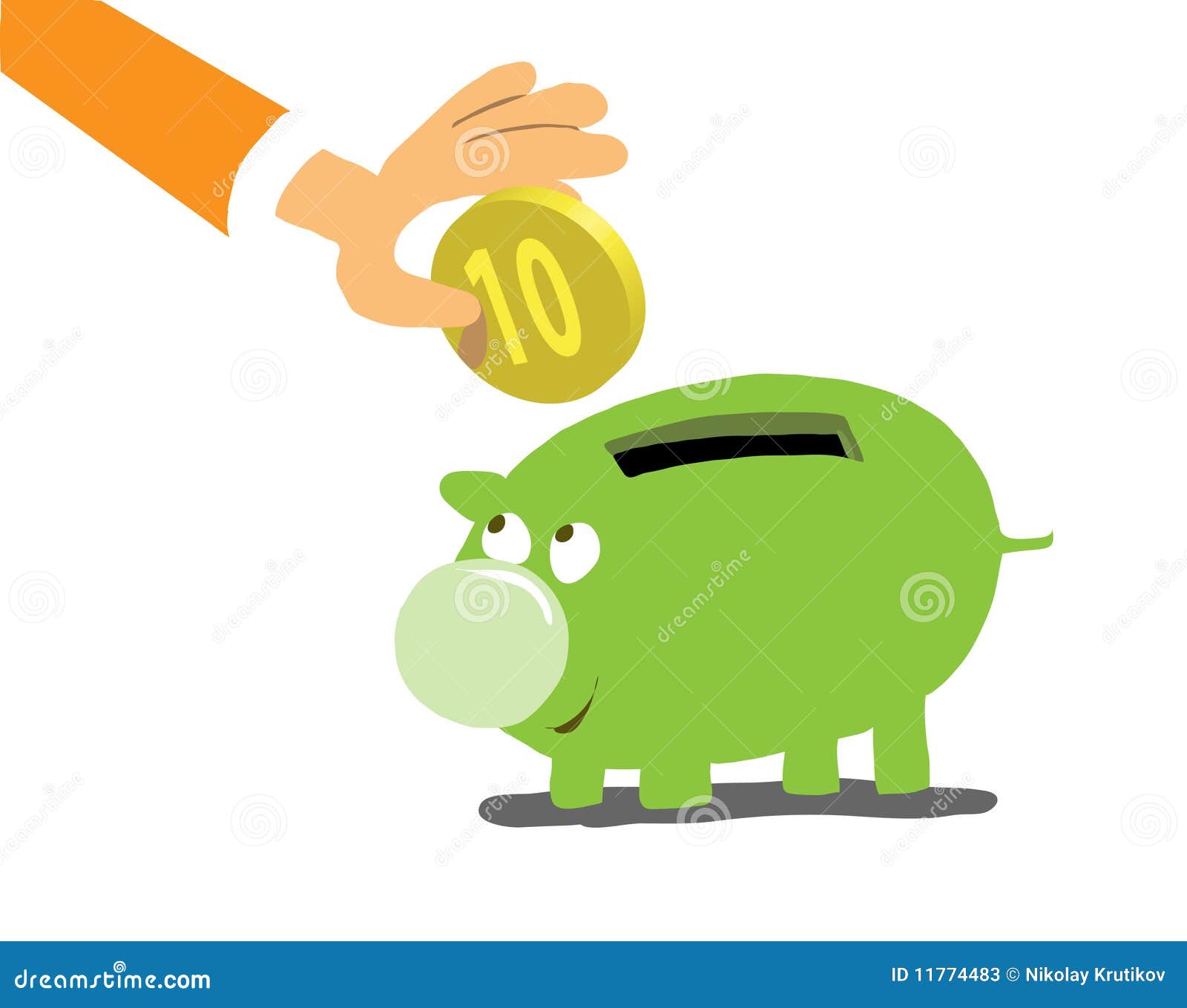Money in a coin box stock vector. Illustration of caricature - 11774483