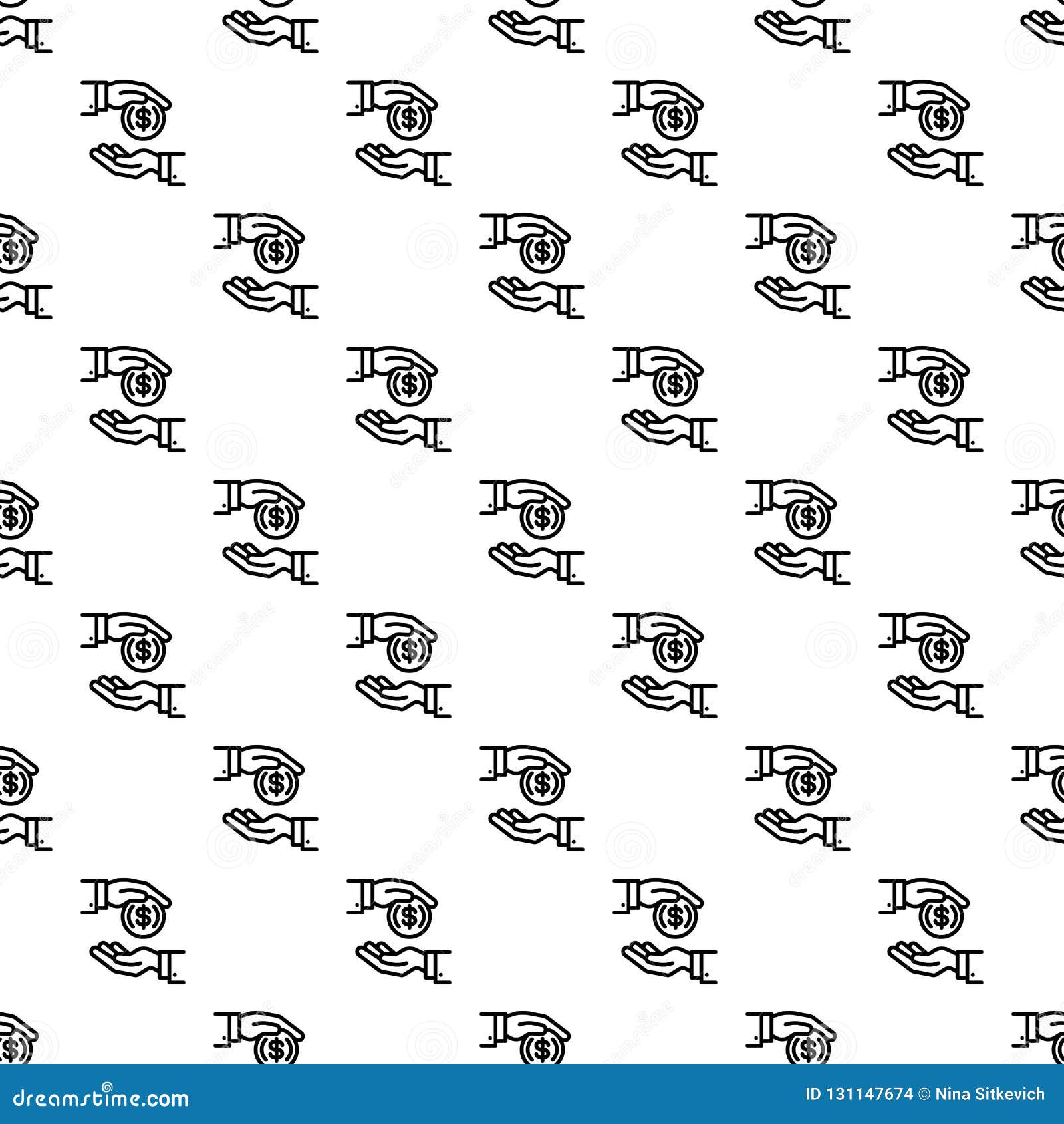 Money Coin Corruption Pattern Seamless Stock Vector - Illustration of ...