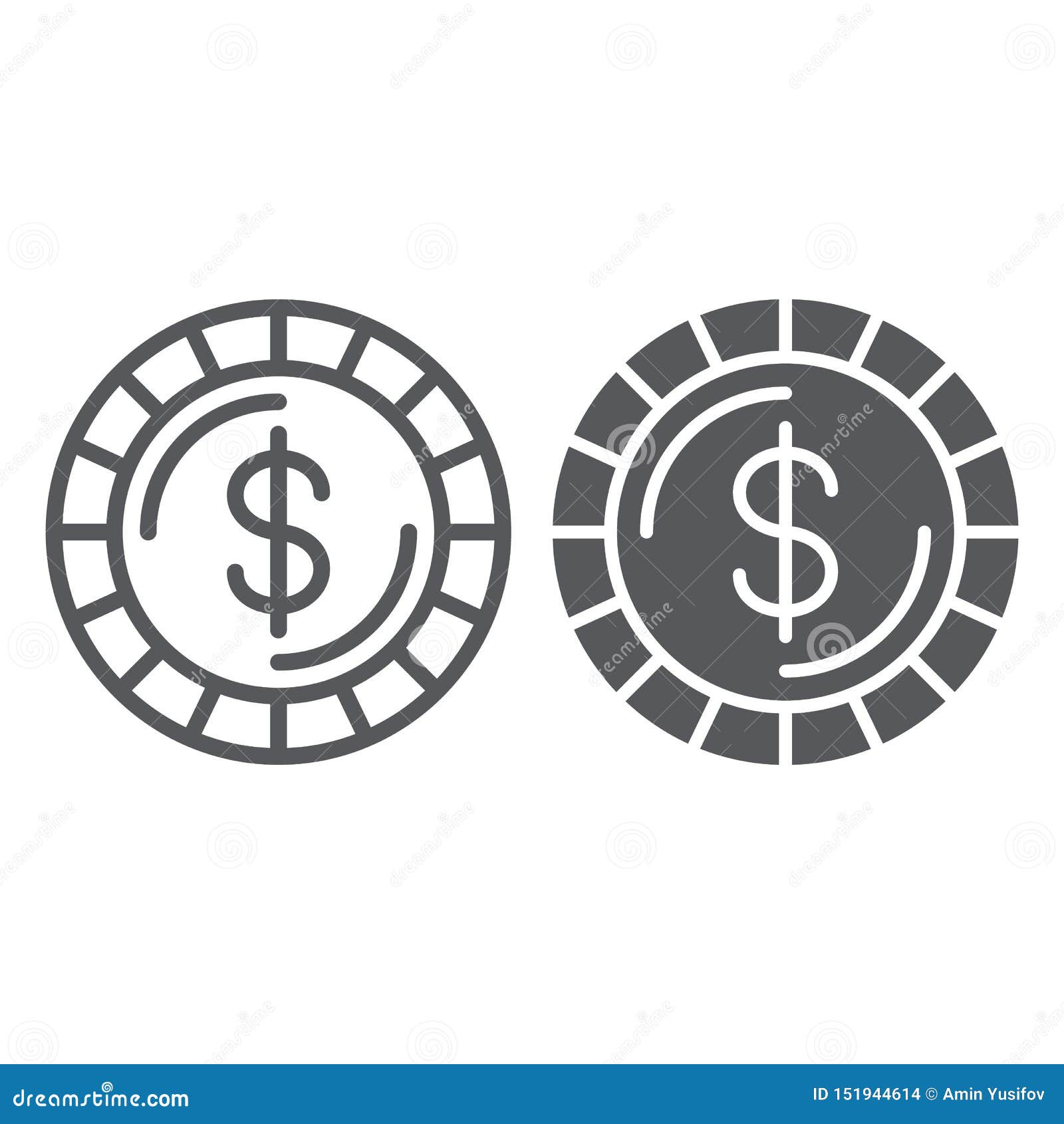 Money Coin Line and Glyph Icon, Finance and Money, Cent Sign, Vector ...