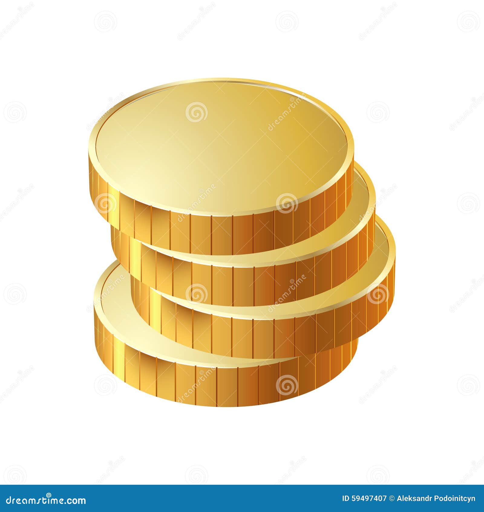 Money coin pile of gold stock vector. Illustration of credit - 59497407