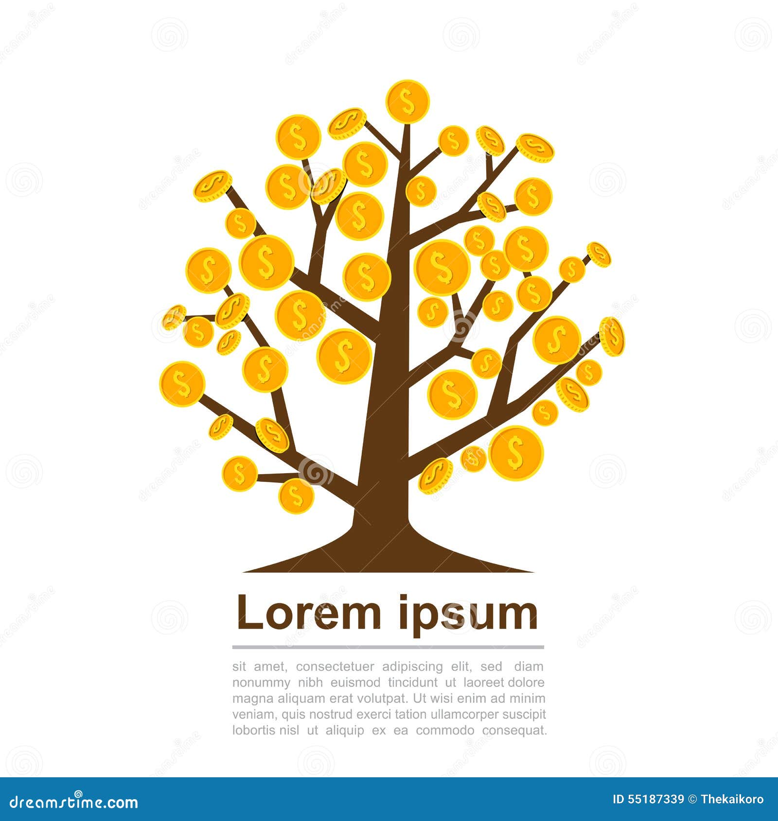 Money Coin Tree Growing - Vector Illustration Stock Vector ...