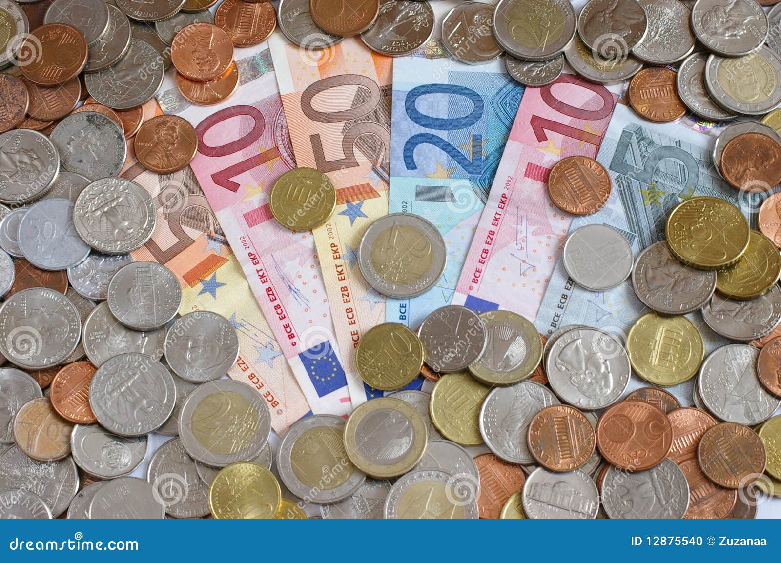 Money - Coins and Banknotes Stock Photo - Image of money, metal: 12875540