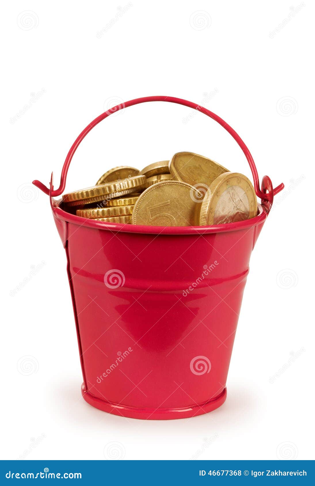 Money - coins bucket stock photo. Image of bucket, businesses - 46677368