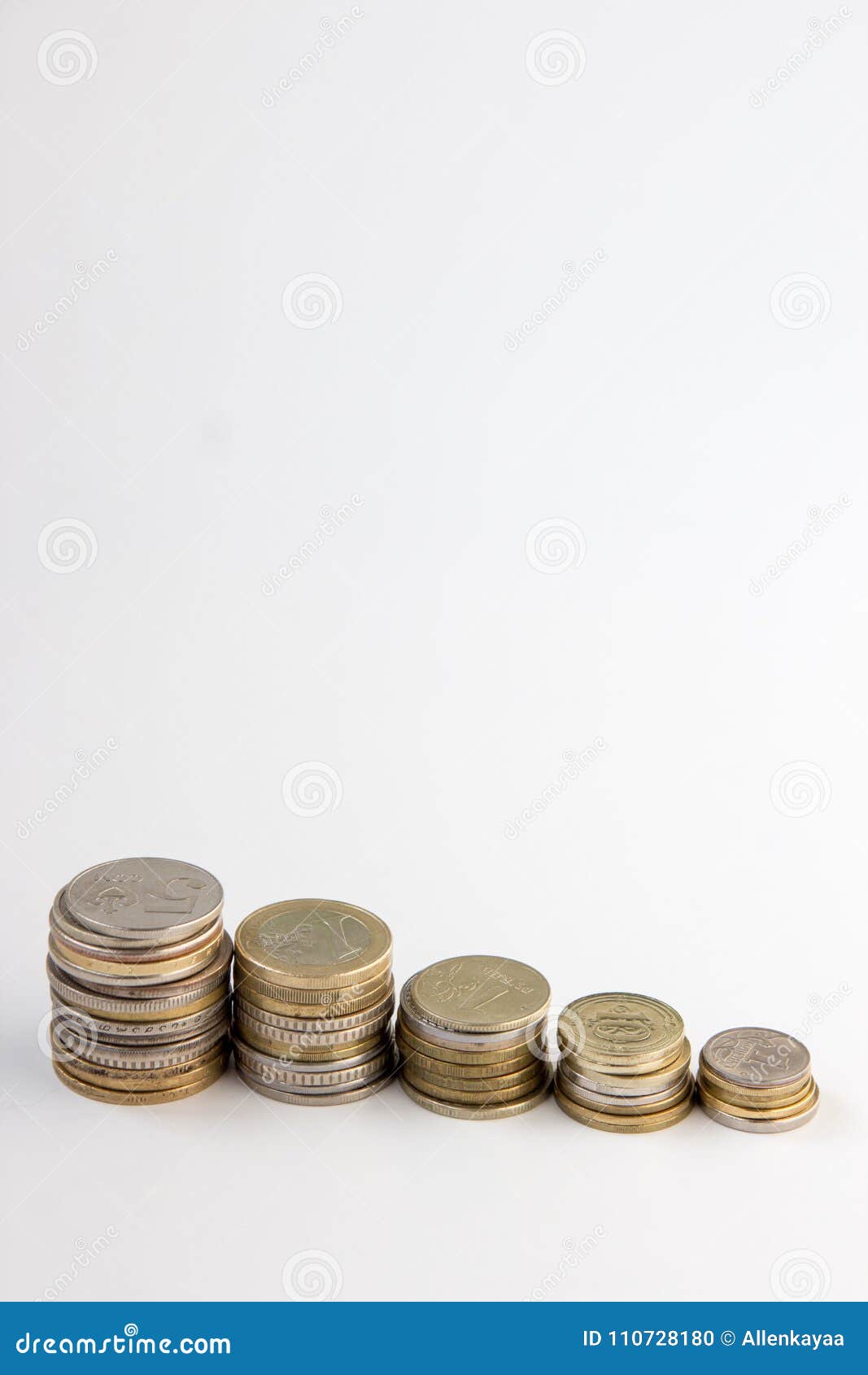Money Coins from Multiple Countries, Copy Space Stock Photo - Image of ...