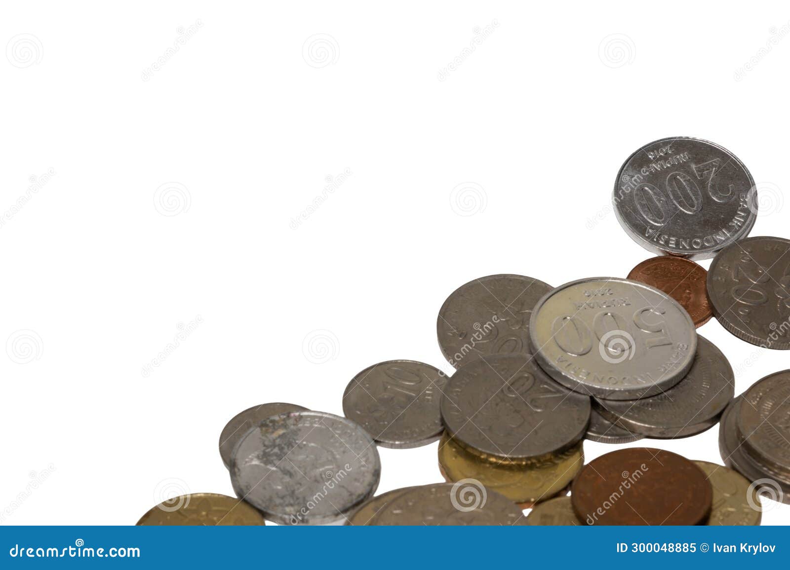Money, Coins, No Background, Different Countries. Stock Illustration ...