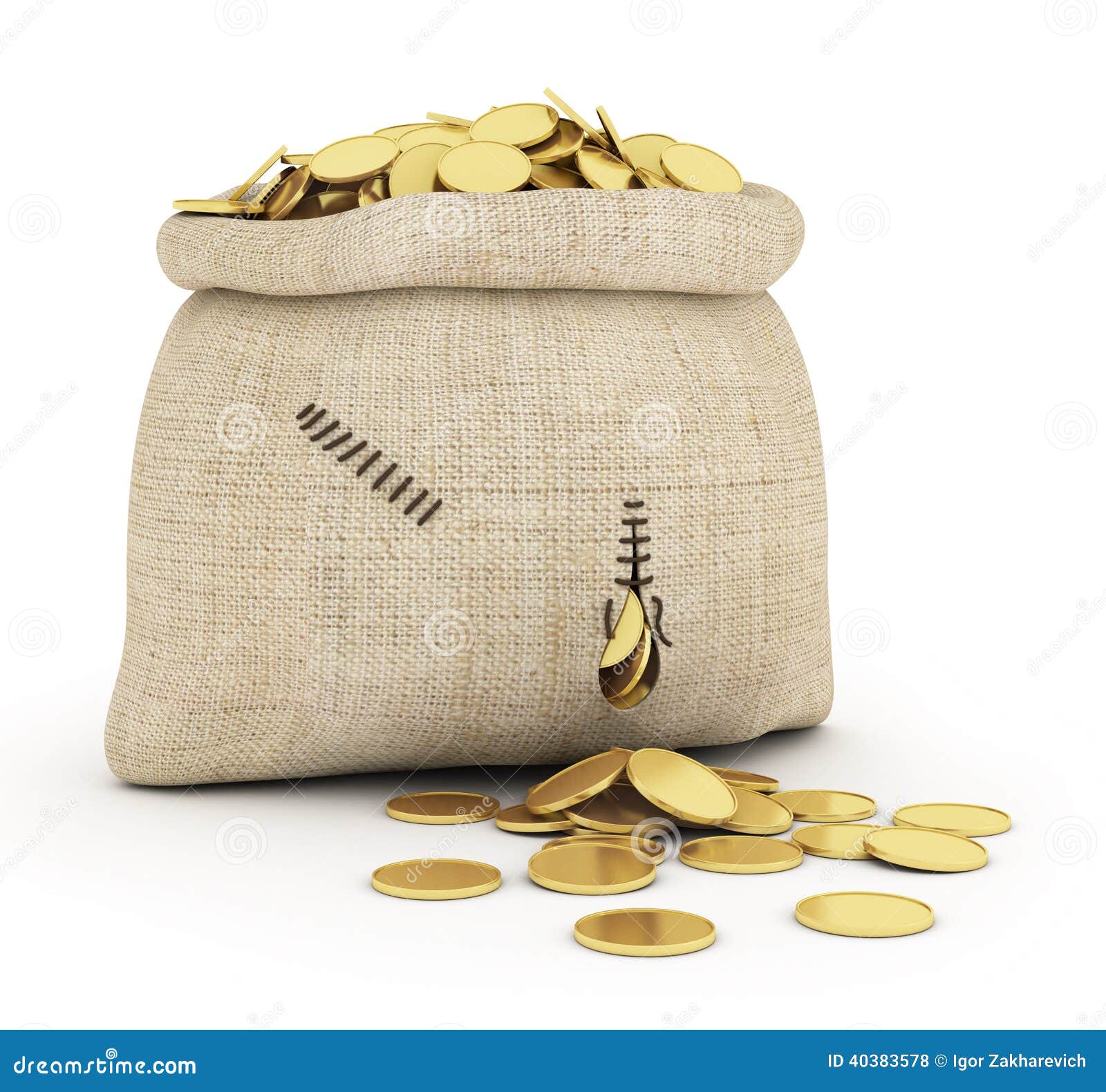 Money coins in open bag stock photo. Image of coin, closed - 40383578