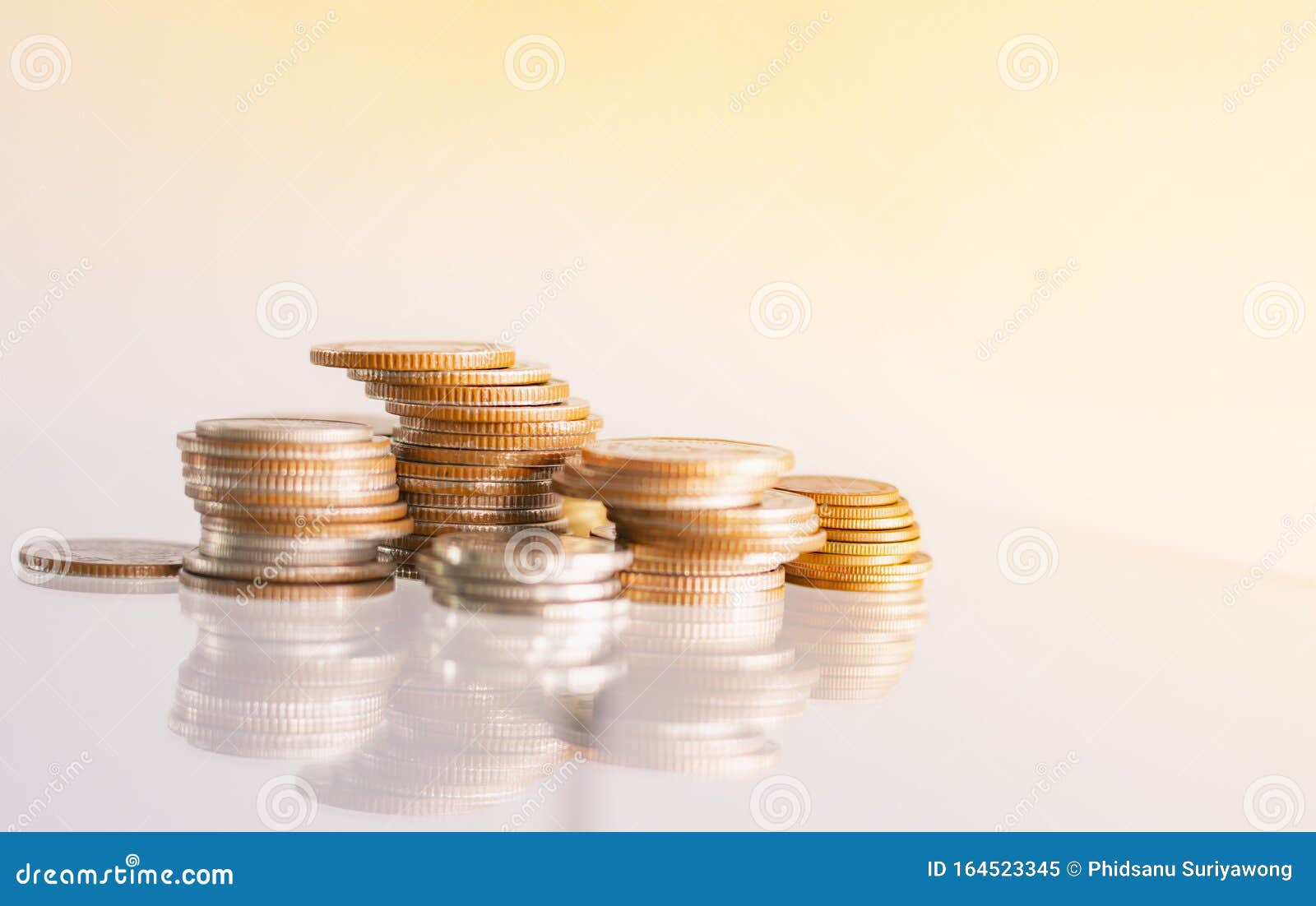 Money Coins stacked stock image. Image of fund, cash - 164523345
