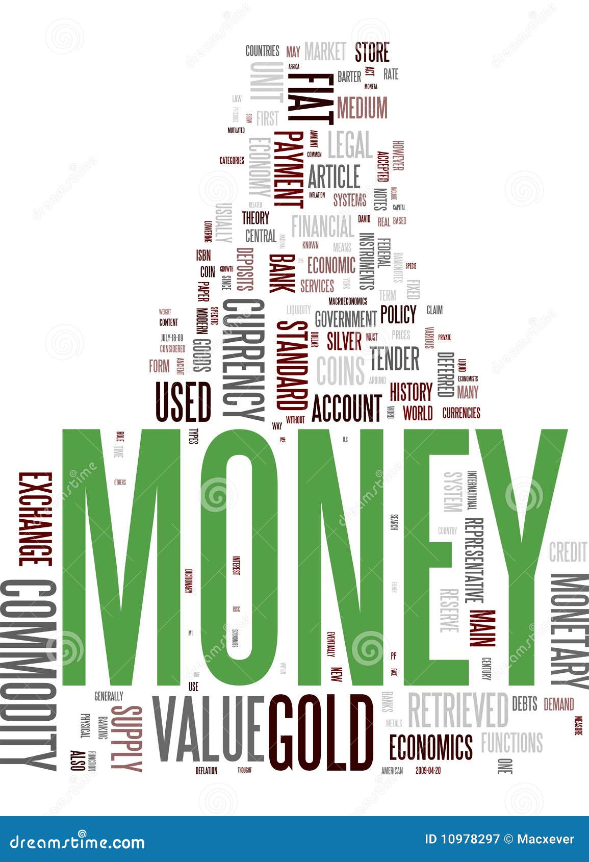 Money - Collage of Mixed Words Stock Illustration - Illustration of ...