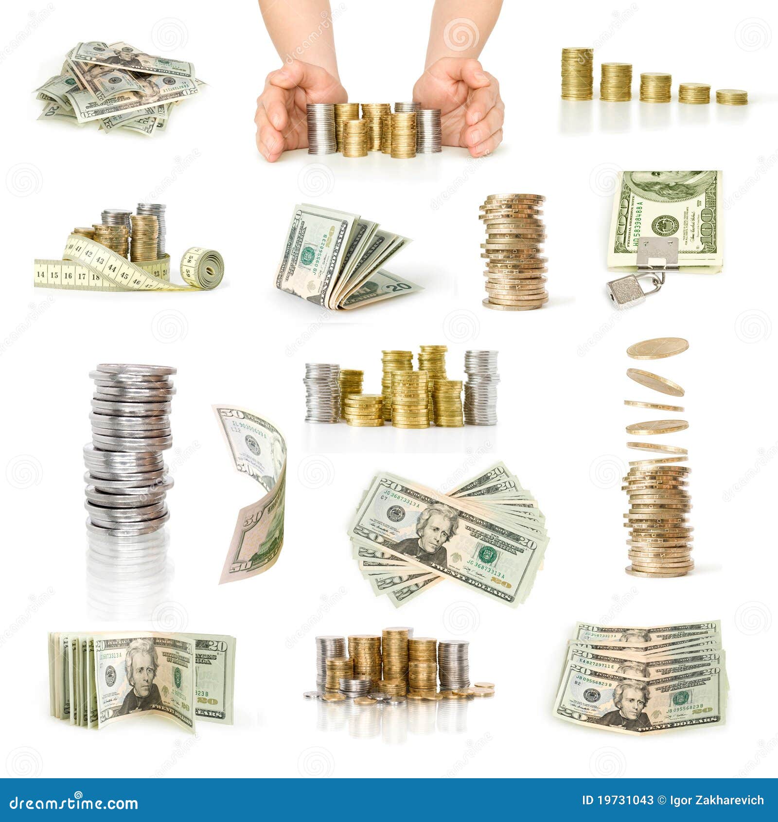 Money collection stock image. Image of gold, isolated - 19731043