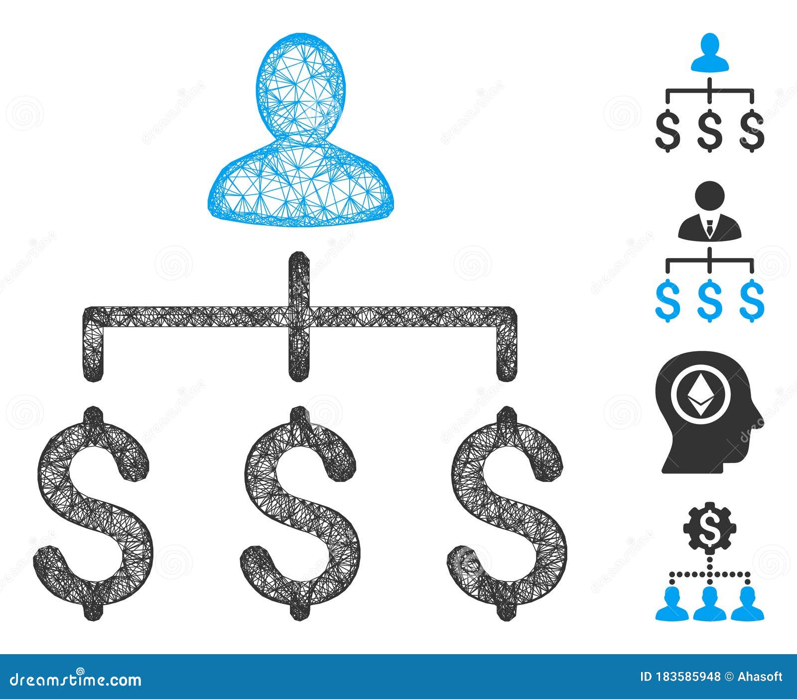Money Collector Web Vector Mesh Illustration Stock Illustration ...