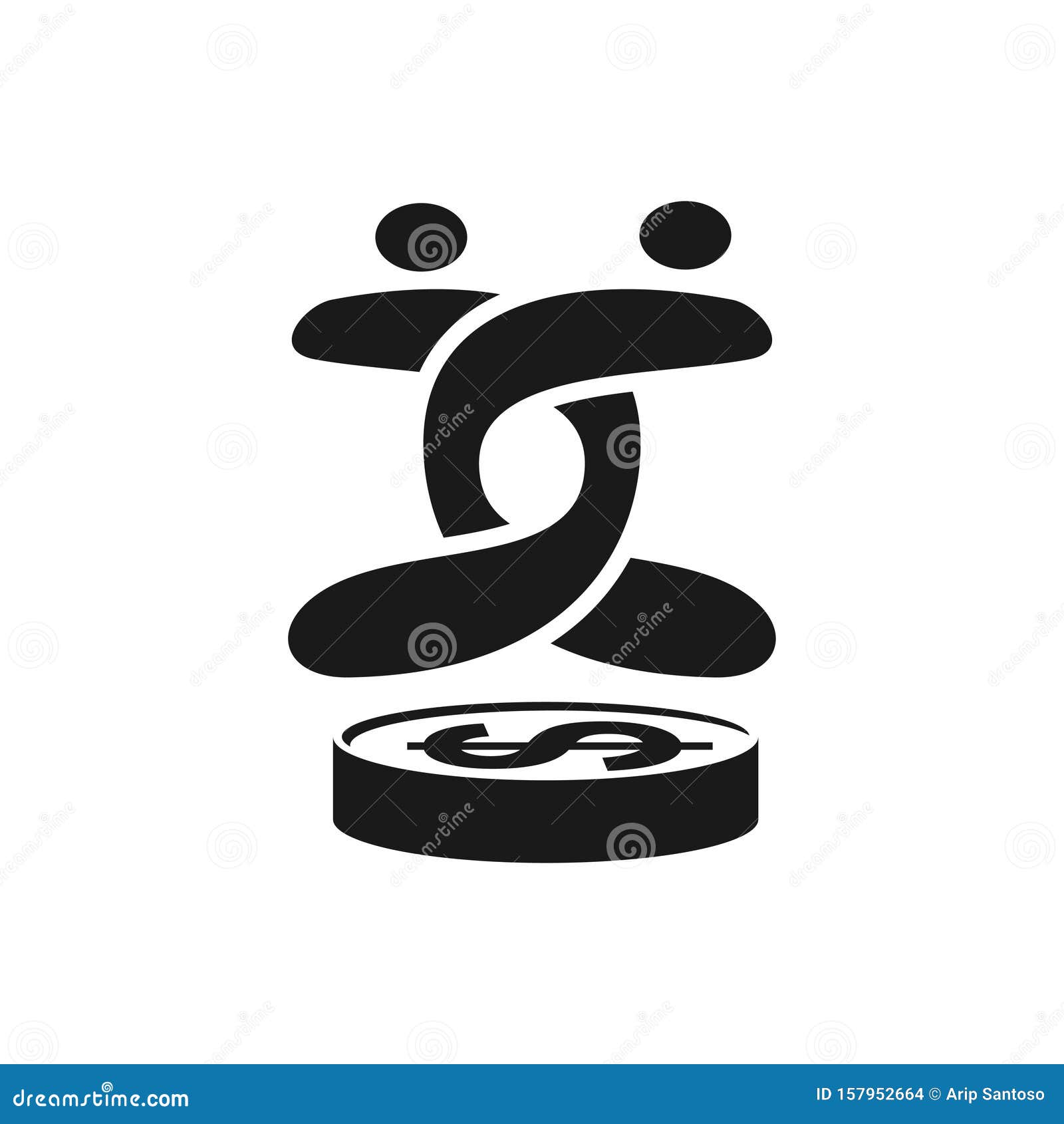 Money Commitment Teamwork Together Black Logo Stock Vector ...