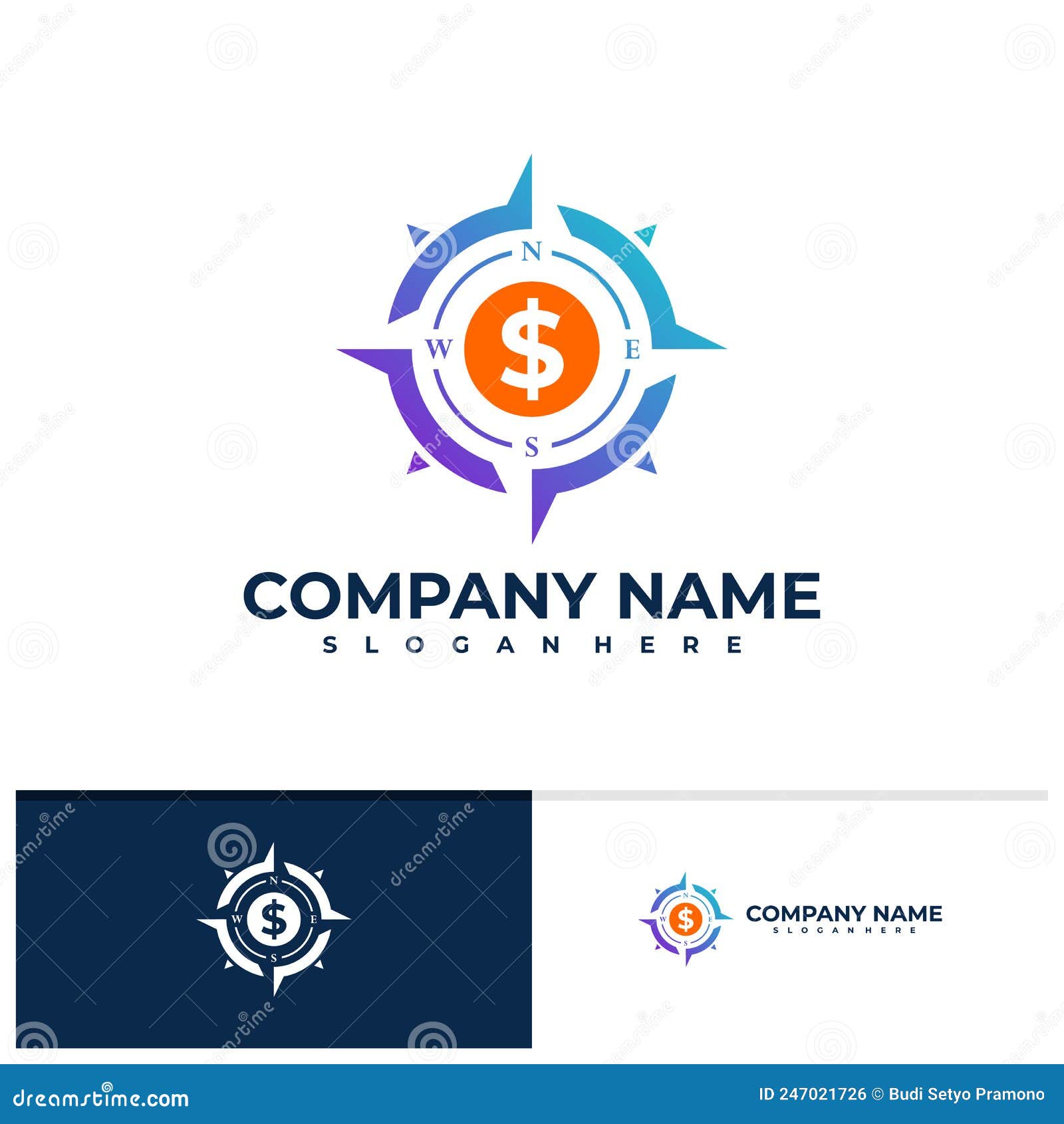 Money with Compass Logo Vector Template, Creative Compass Logo Design ...