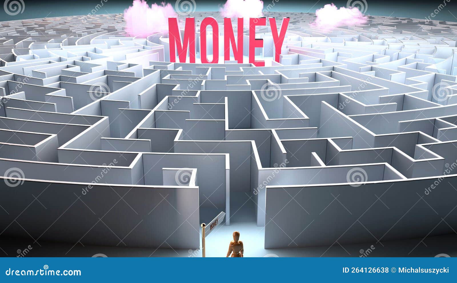 Money and a Complicated Path To it Stock Illustration - Illustration of ...