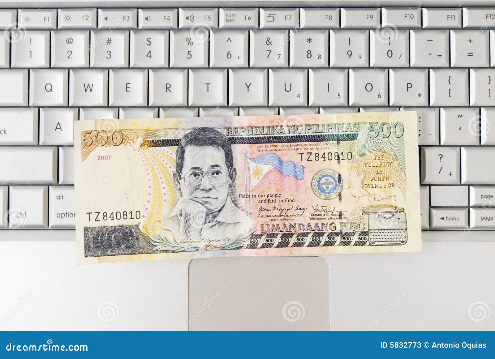 Money on Computer Keyboard stock image. Image of browsing - 5832773