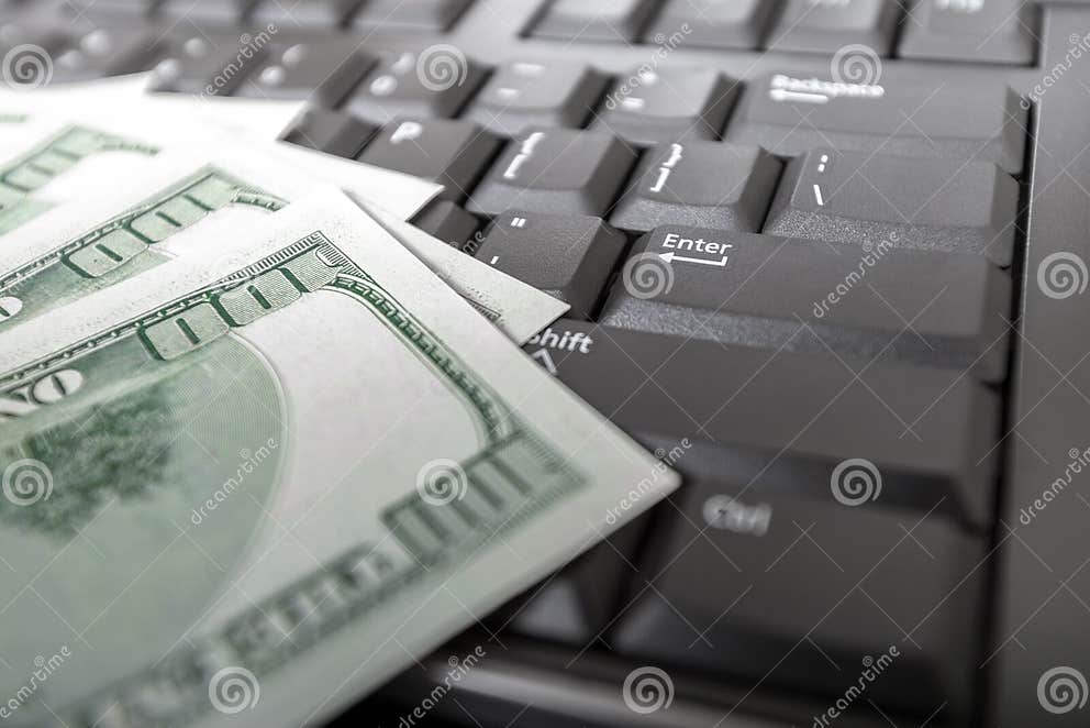 Money on computer keyboard stock photo. Image of finances - 50604424