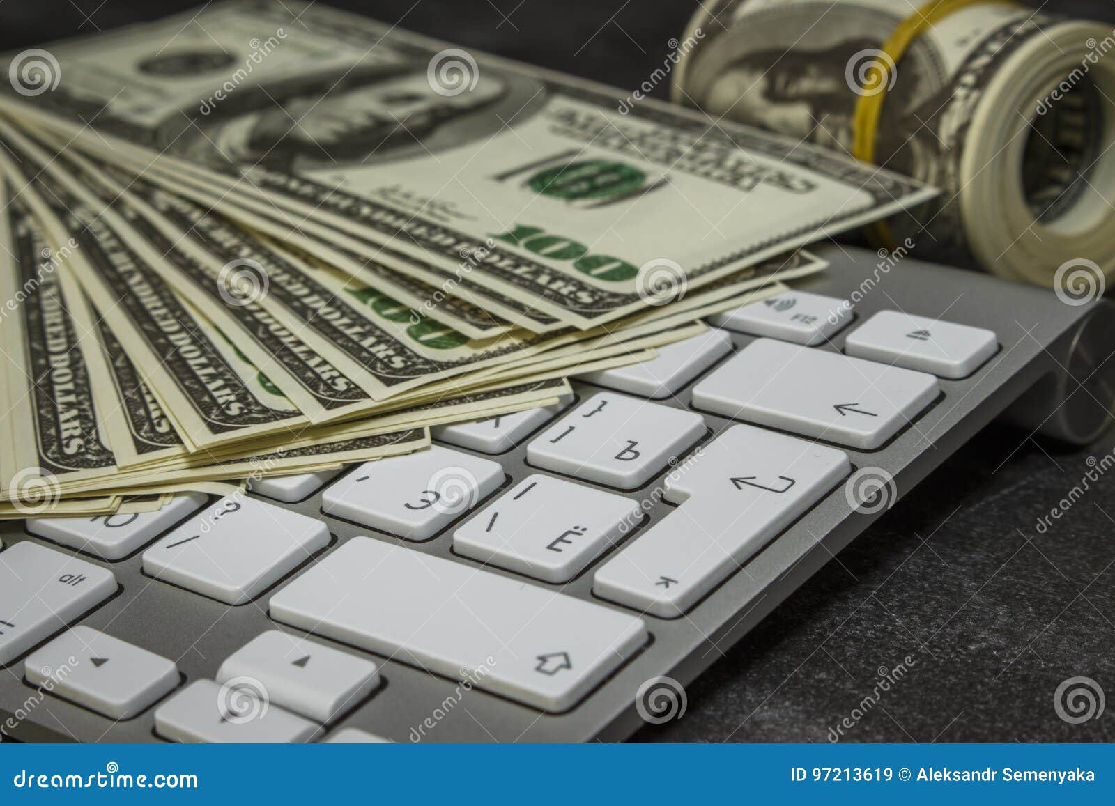 Money on a Computer Keyboard Stock Image - Image of debt, paper: 97213619