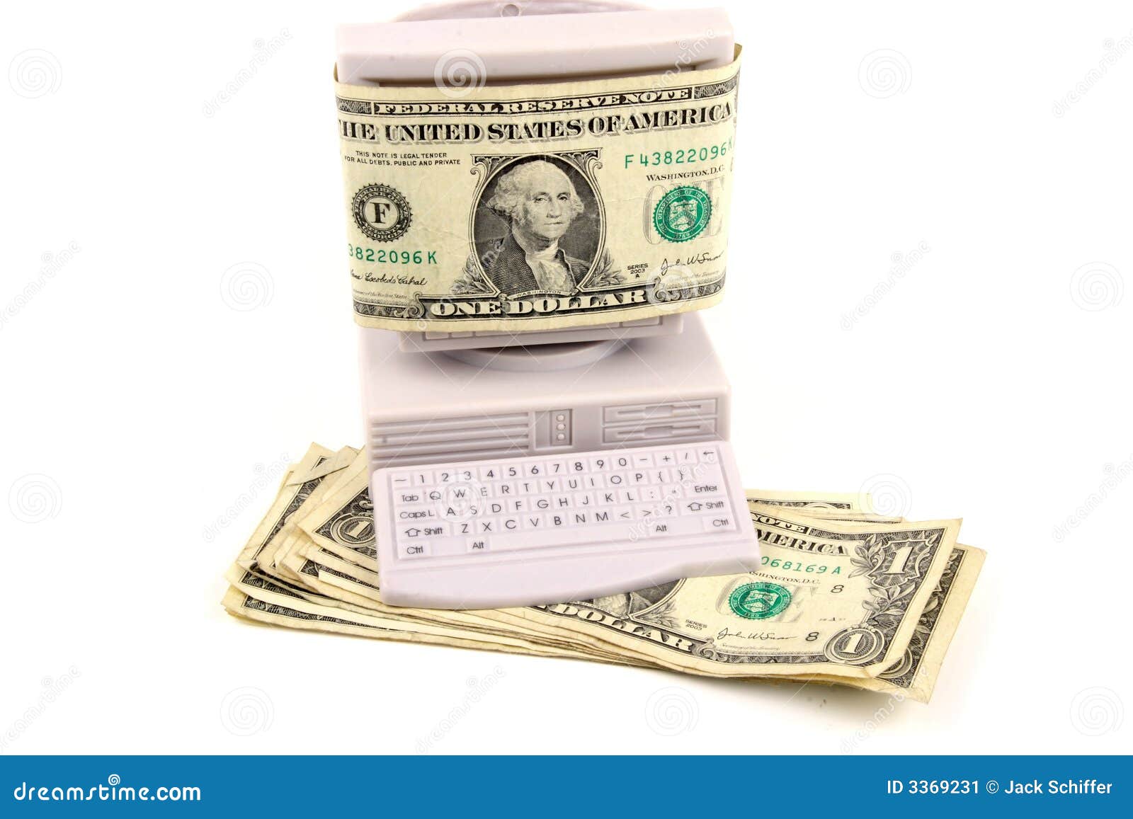 Money on computer screen stock image. Image of covers - 3369231