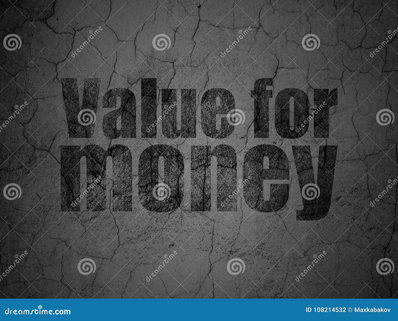 Money Concept: Value for Money on Grunge Wall Background Stock ...
